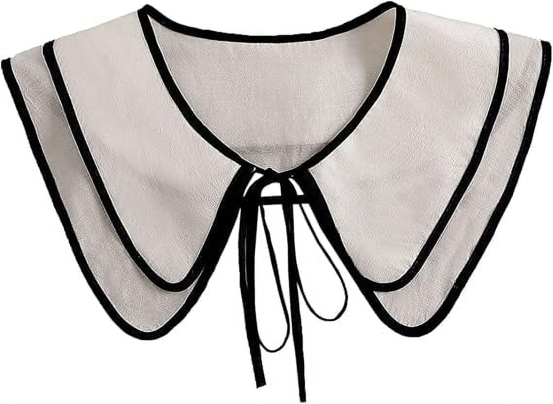 Mini Cape Blouse Fake Collar, Elegant Princess Lace Contrast Detachable ...