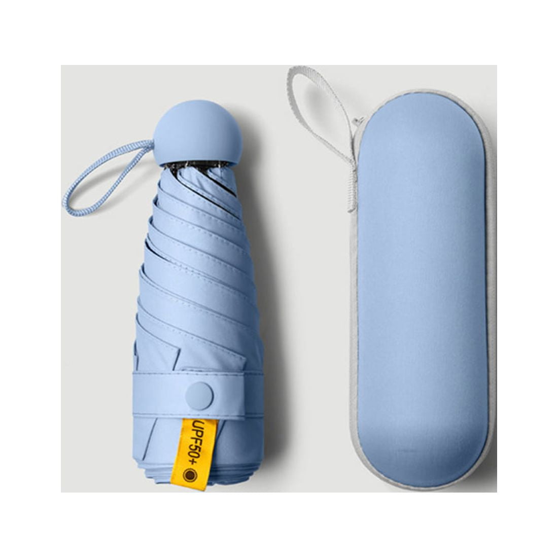 Portable Mini Capsule Umbrella, Compact Anti-UV Black Coating, Foldable ...