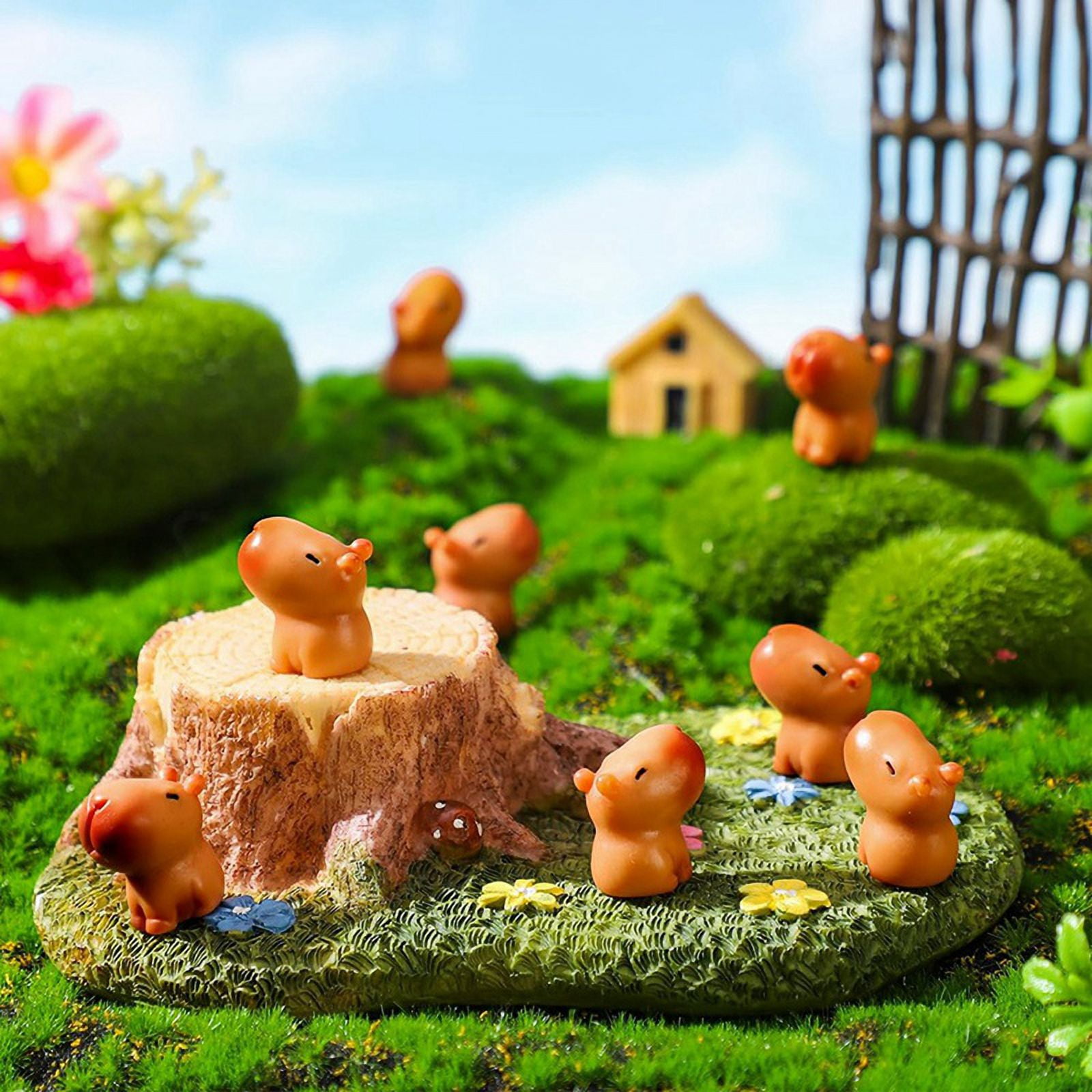 Mini Capybara Resin Statue, Capybara Model Ornaments, Miniature Animals ...