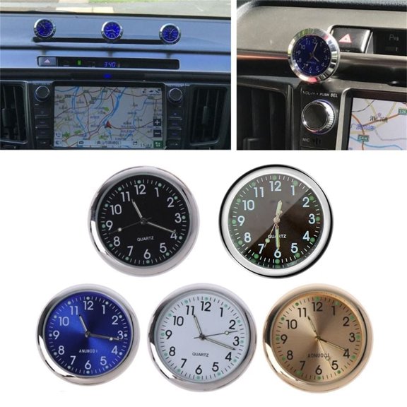 Mini Analog Car Clock Plastic Luminous Dashboard Vent Mount Magnetic ...