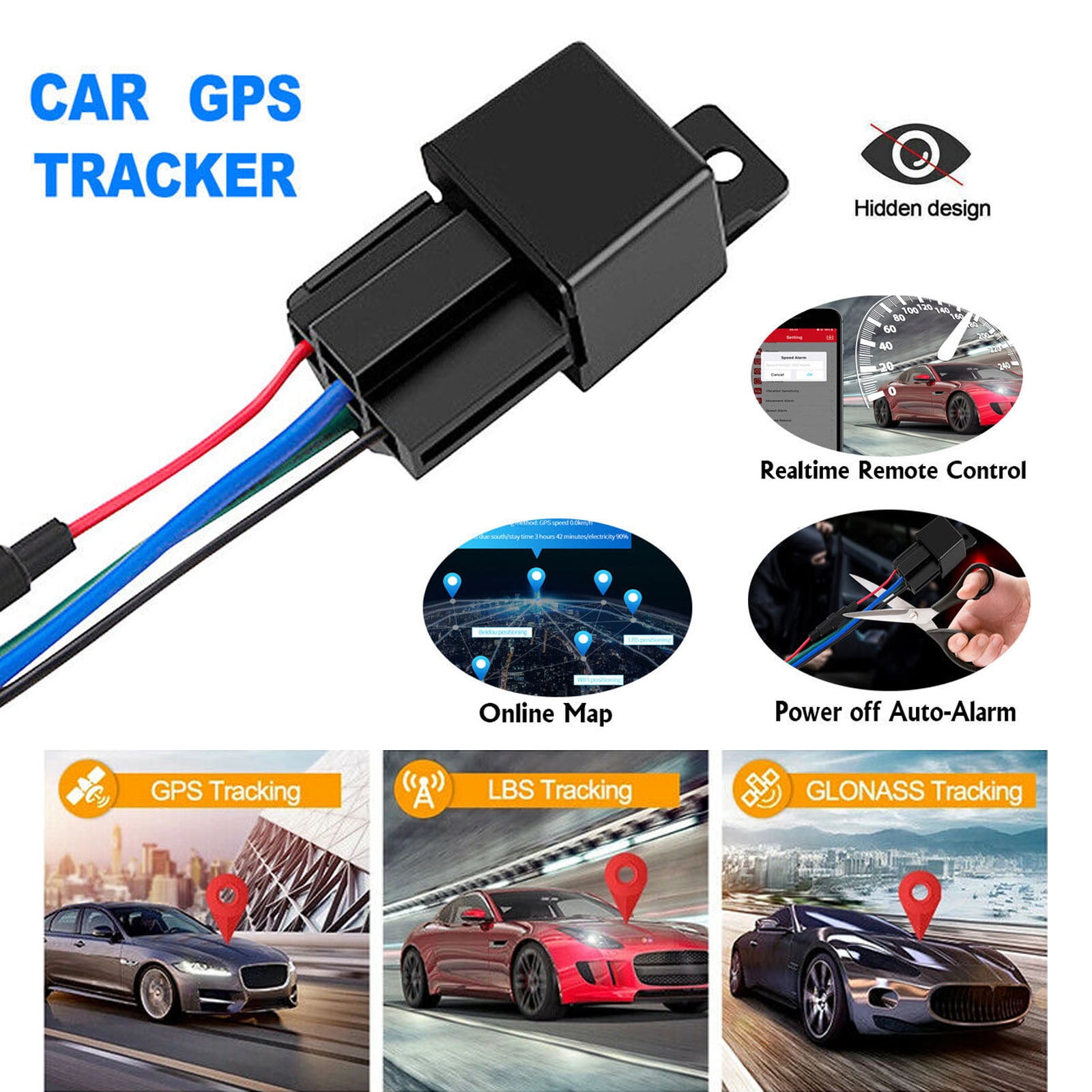 Mini Car GPS GPRS Tracker Vehicle Spy GSM SIM GPRS Real Time Tracking ...