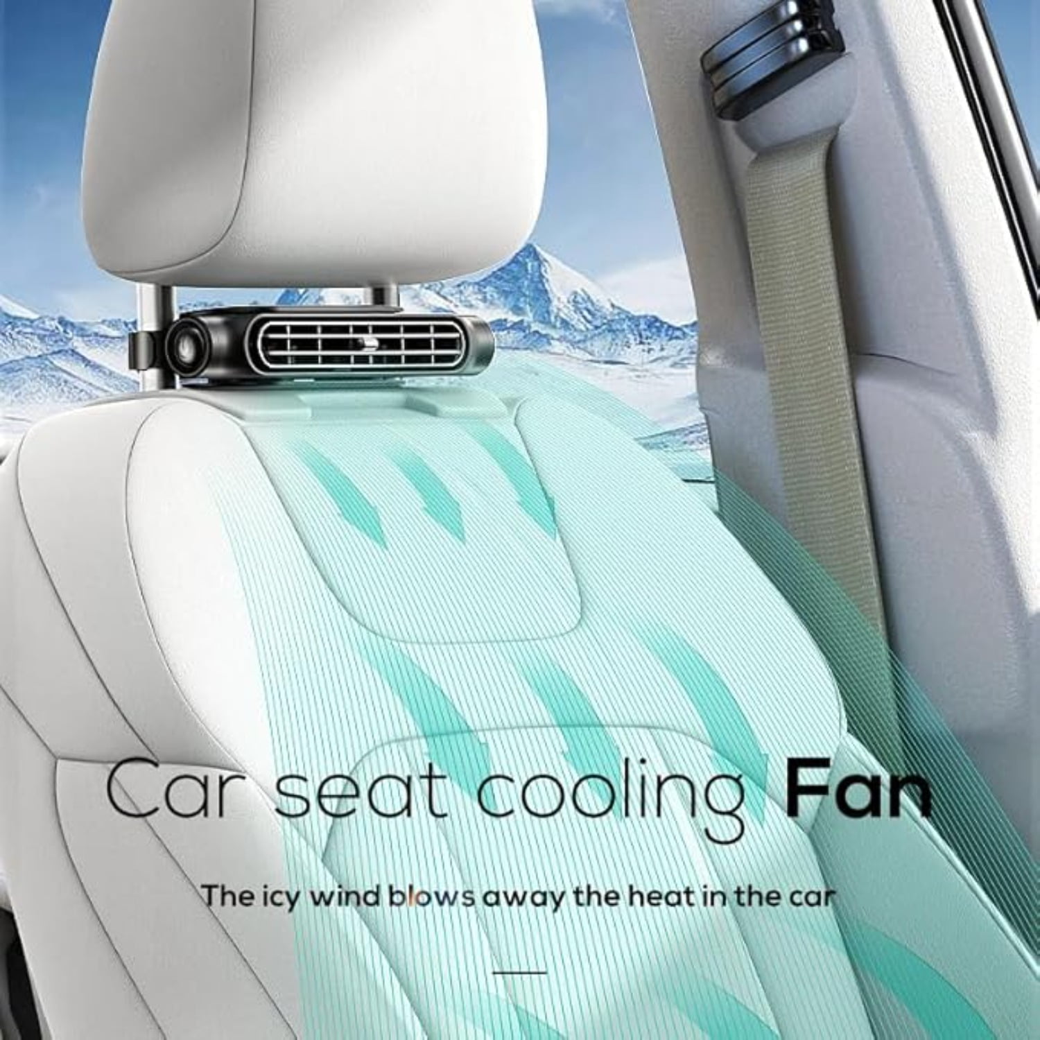 Mini Car Mounted Seat Back Cooling Fan Portable Vehicle Fan 3 Speed ...