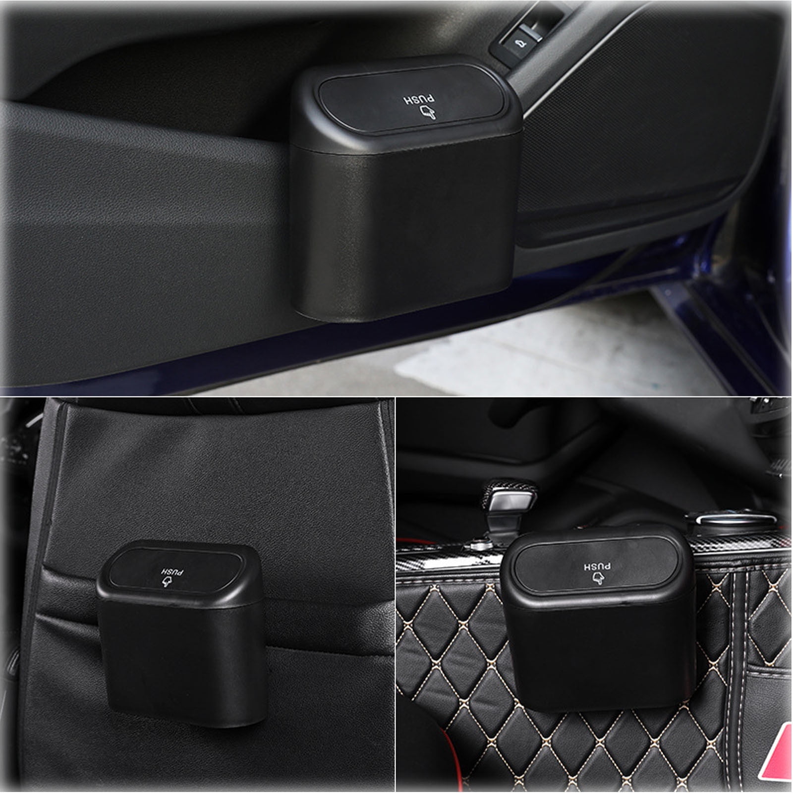 Mini Car Trash Can Bin With Lid | Compact Leak-Proof Car Garbage ...
