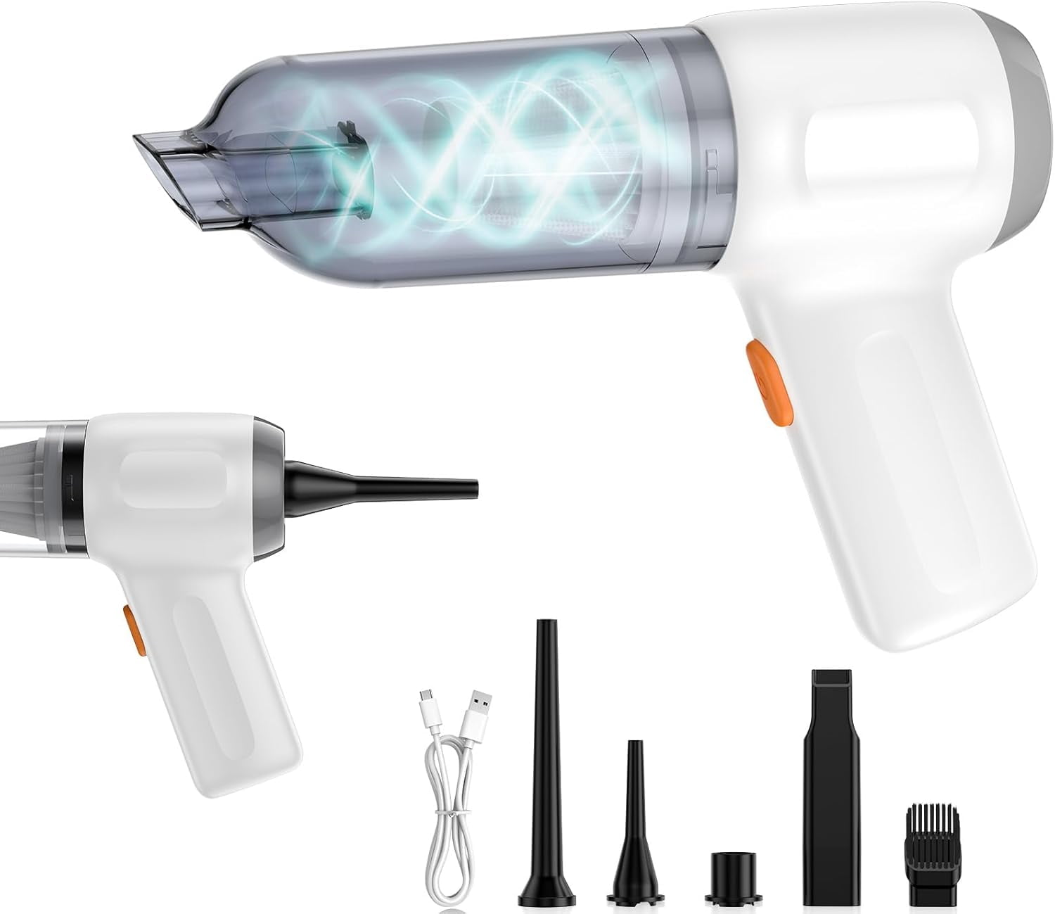 Mini Car Vacuum Cleaner Handheld Cordless Air Blower, Rechargeable Dust ...