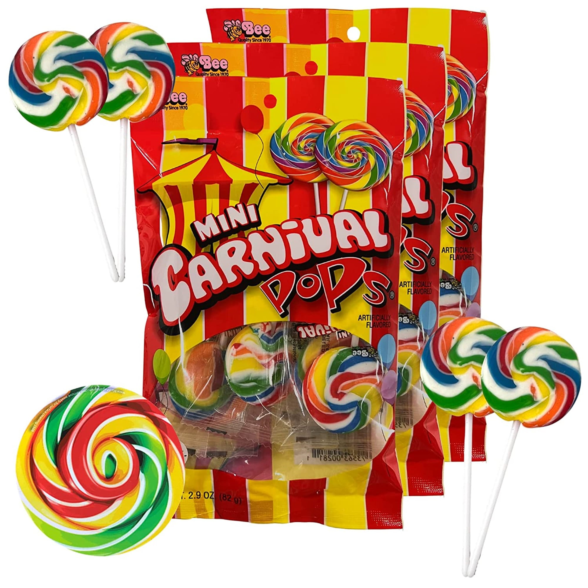 Mini Carnival Lollipops, Birthday Party Candy, Pack of 3, 2.9 Ounces ...