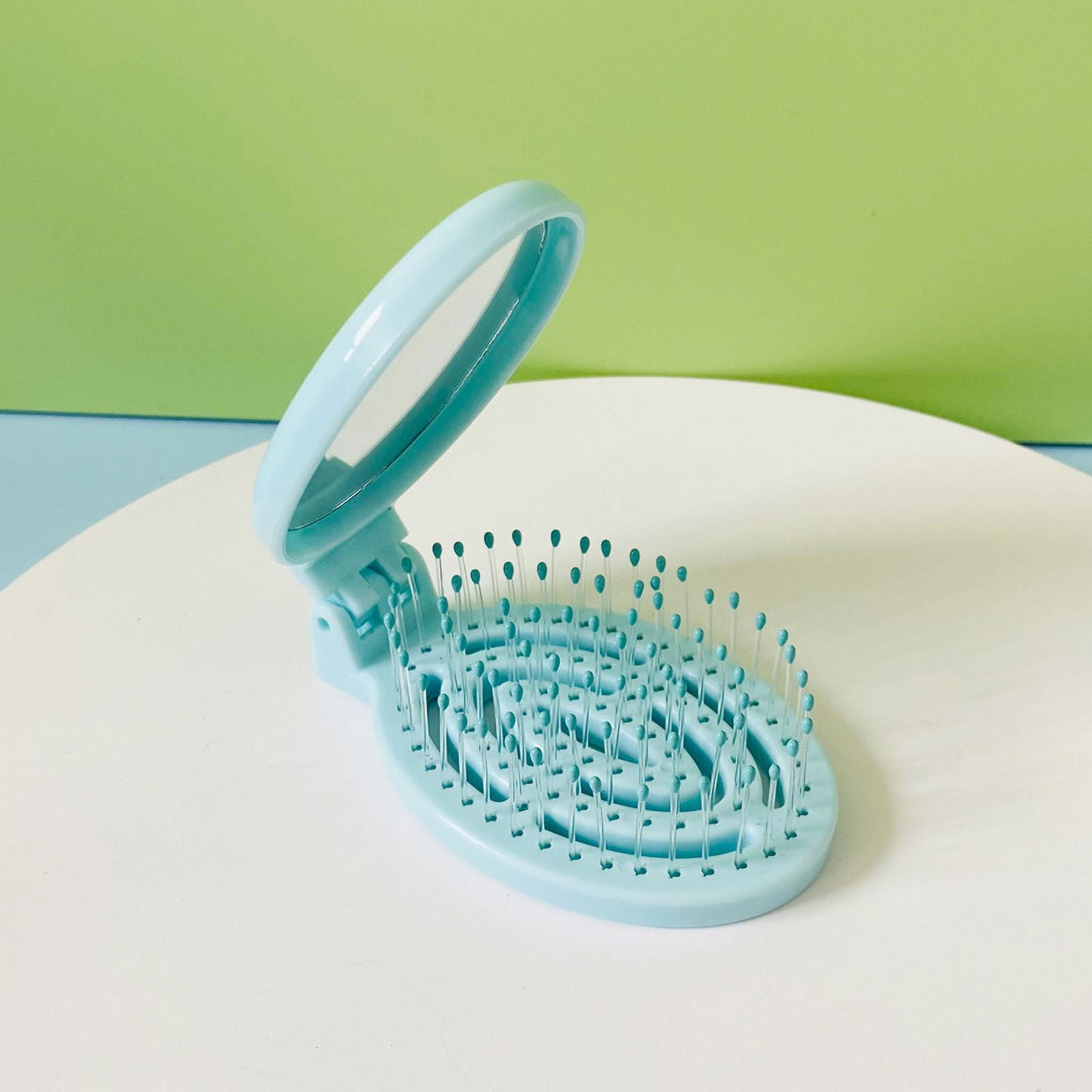 Mini Cartoon Air Bag Comb With Makeup Mirror Foldable Small Hair Comb ...