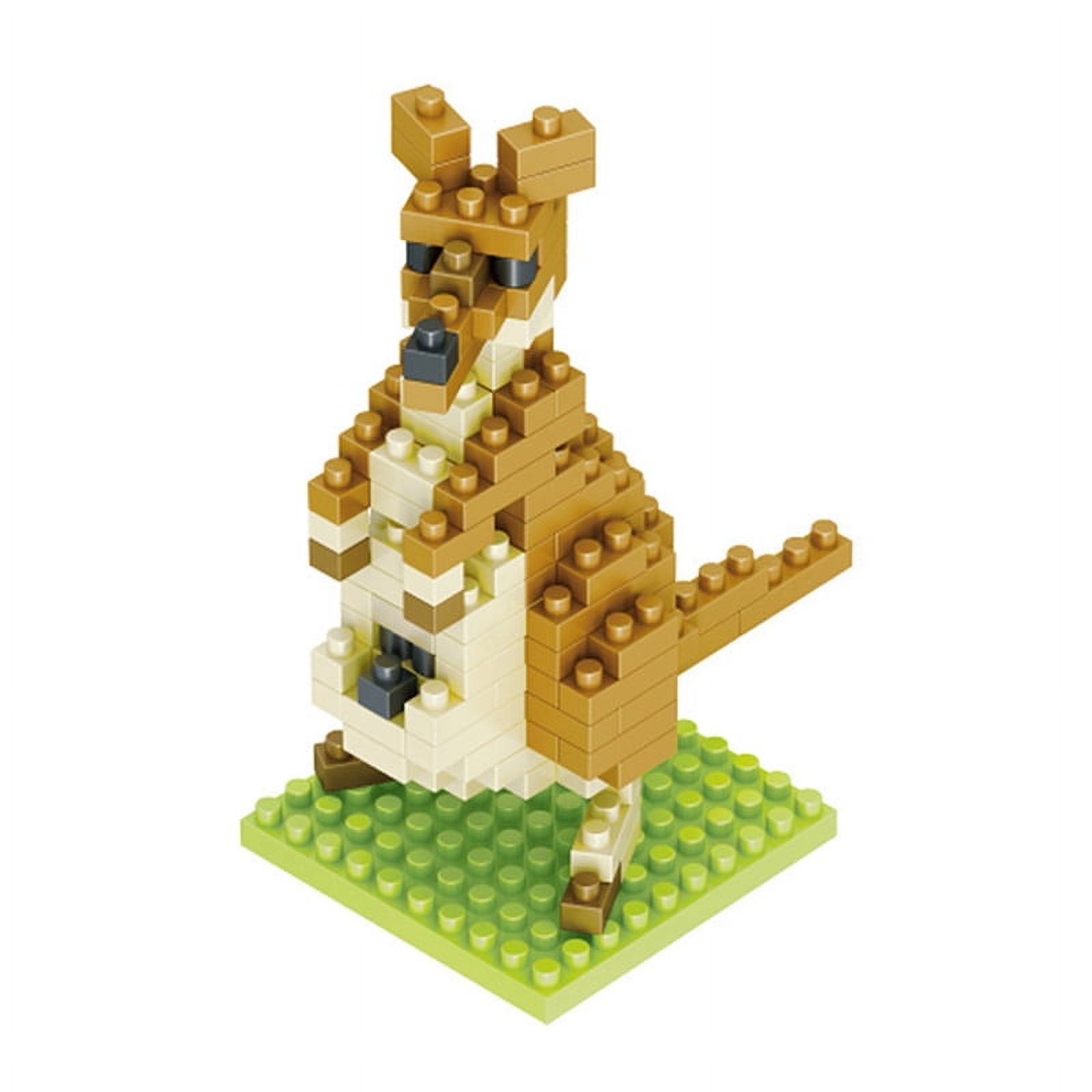 Mini Cartoon Animals Building Blocks 3D Dinosaur Giraffe Kangaroo Panda ...