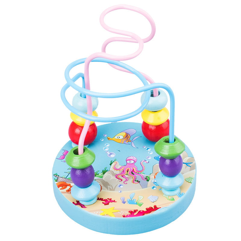 Mini Cartoon Educational Toys, Small Round Bead Wooden Toys for Animals ...