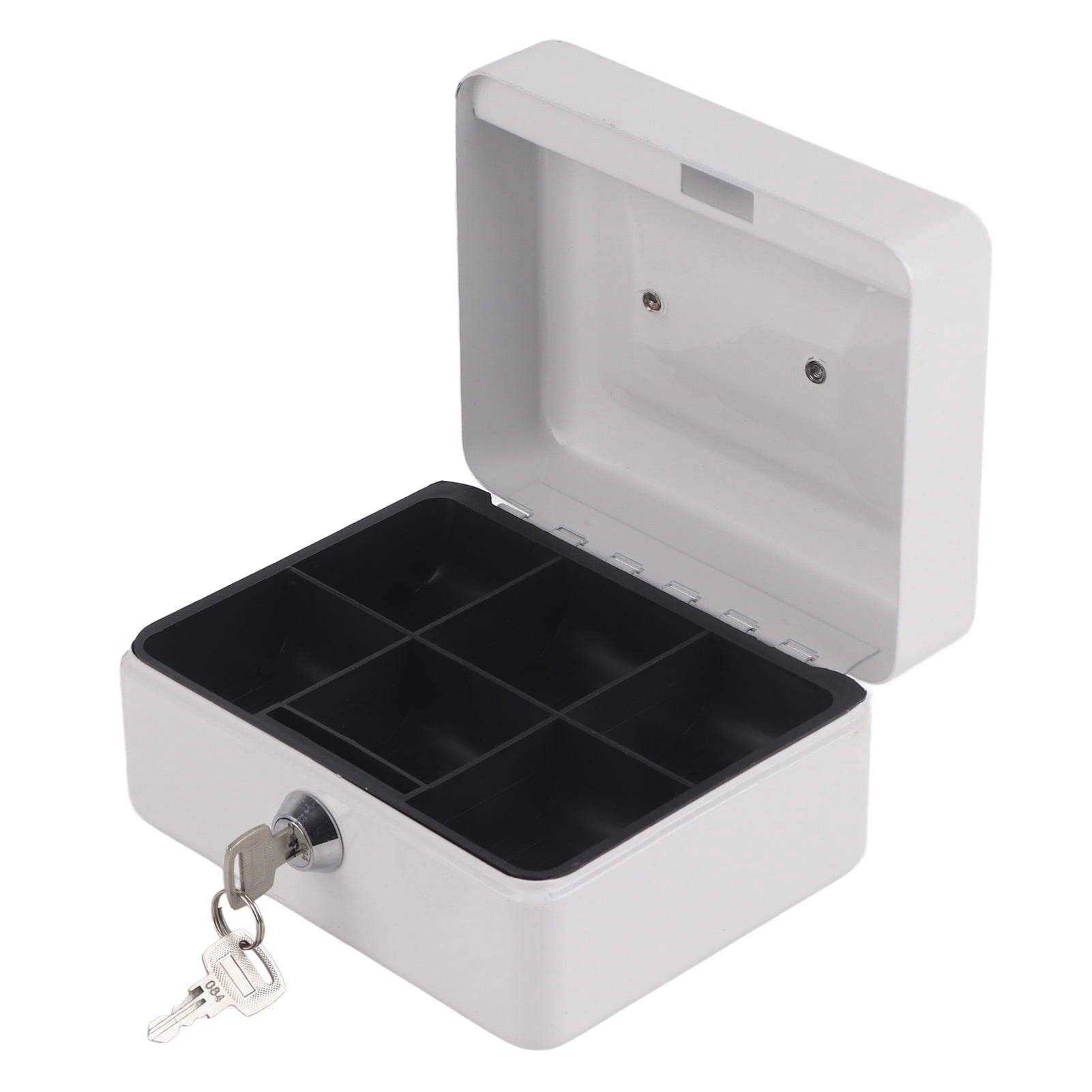 Mini Cash Box with Key Lock Portable Petty Layered Partition Coin ...