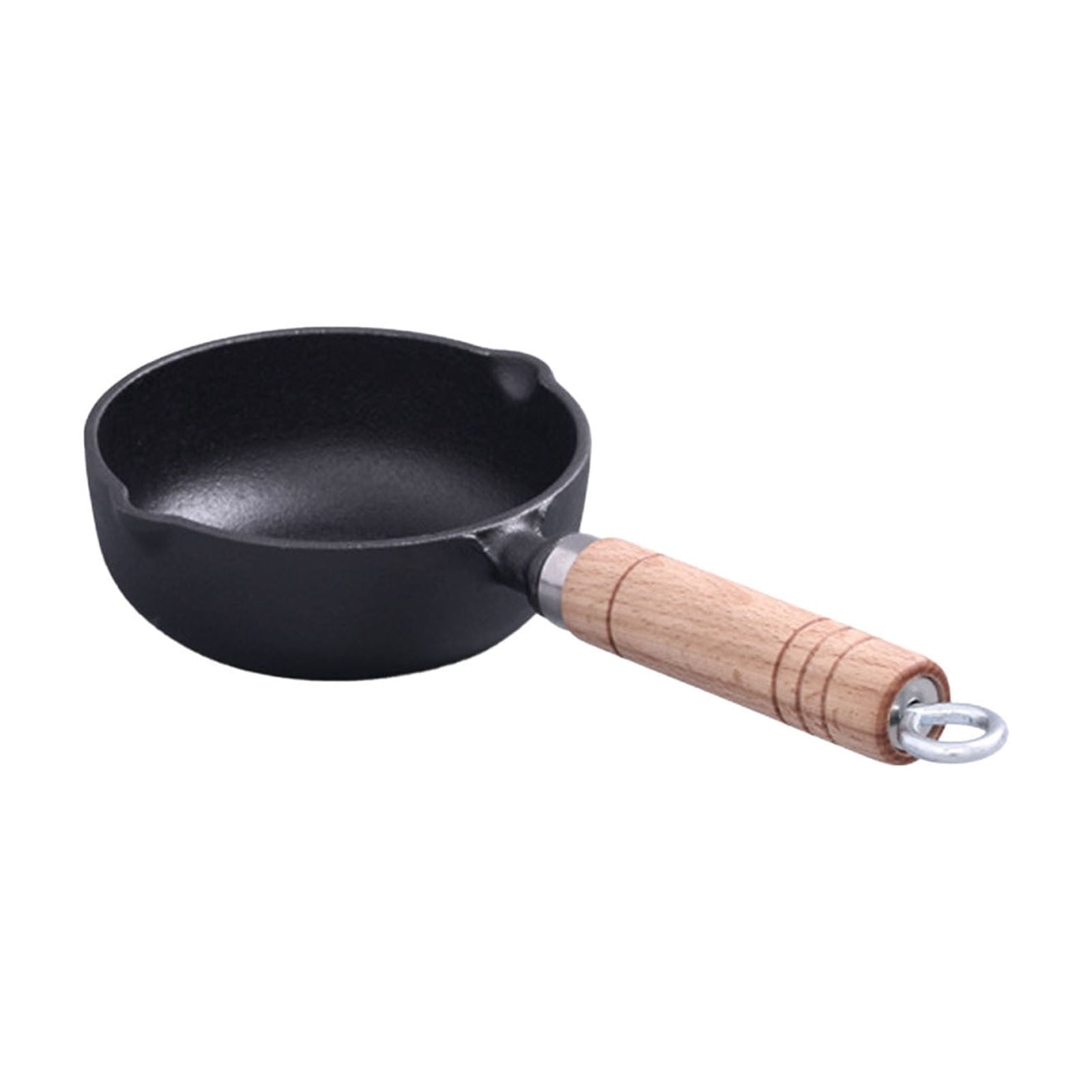Mini Cast Iron Egg Pan - Single Serve Skillet with Dual Spouts & Wooden ...