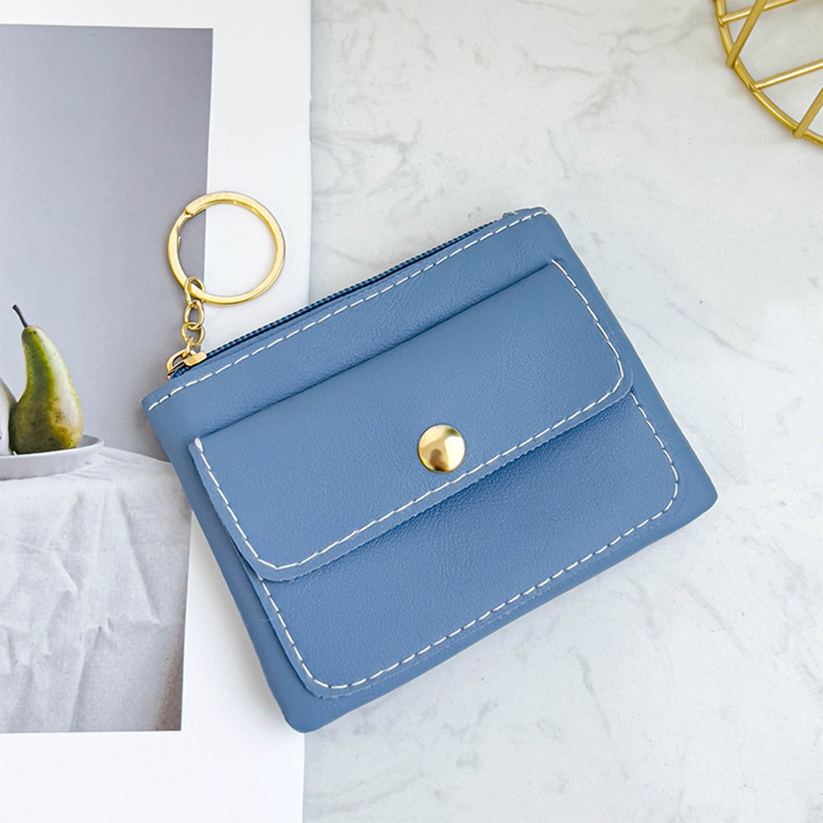 Mini Casual Coin Wallet Purse for Women, Compact Envelope Clutch, Red ...