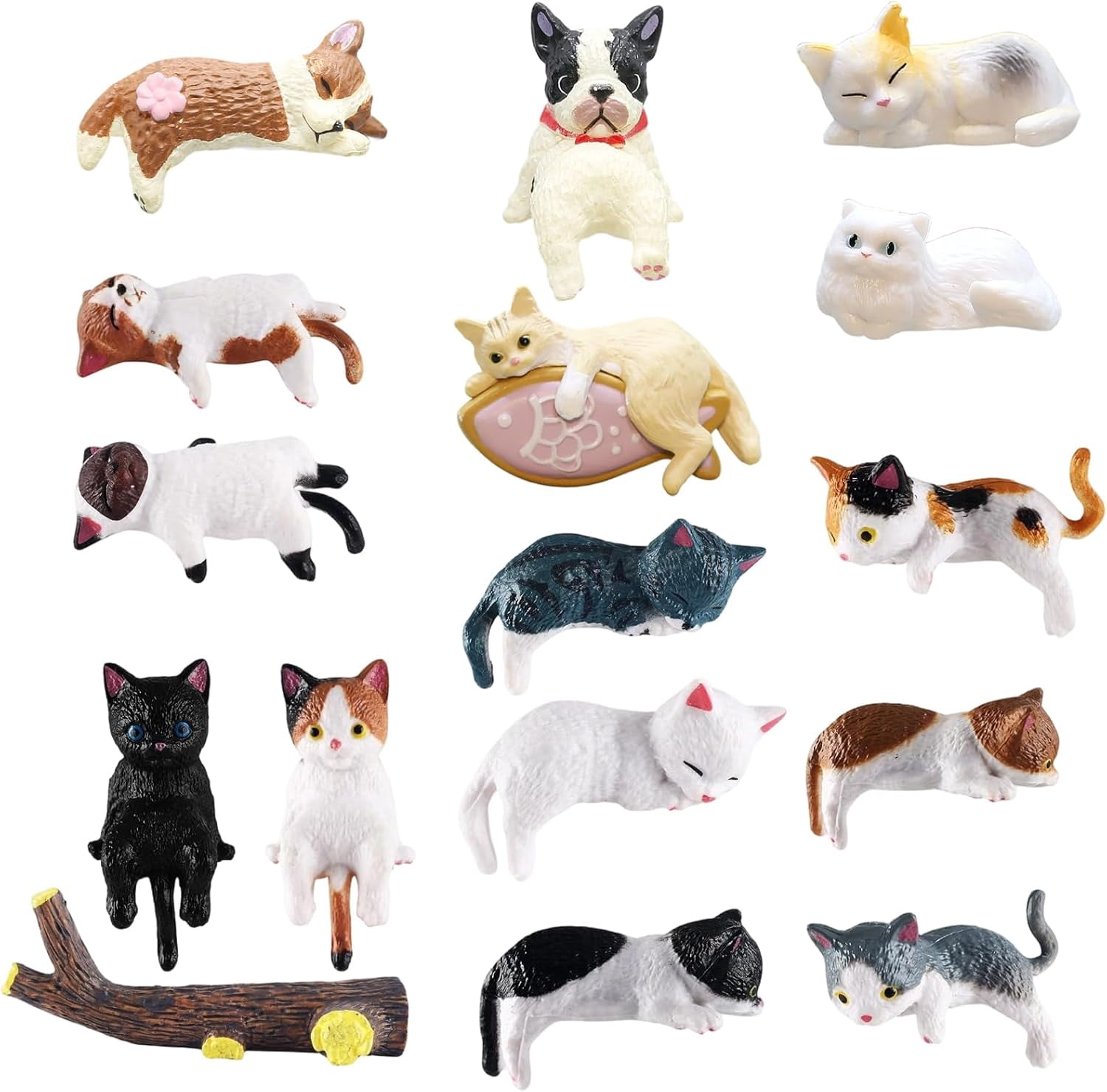 Mini Cat Desk Figurines, 7/13/15/20PCS Cute Funny Mini Cats/Dogs Decor ...