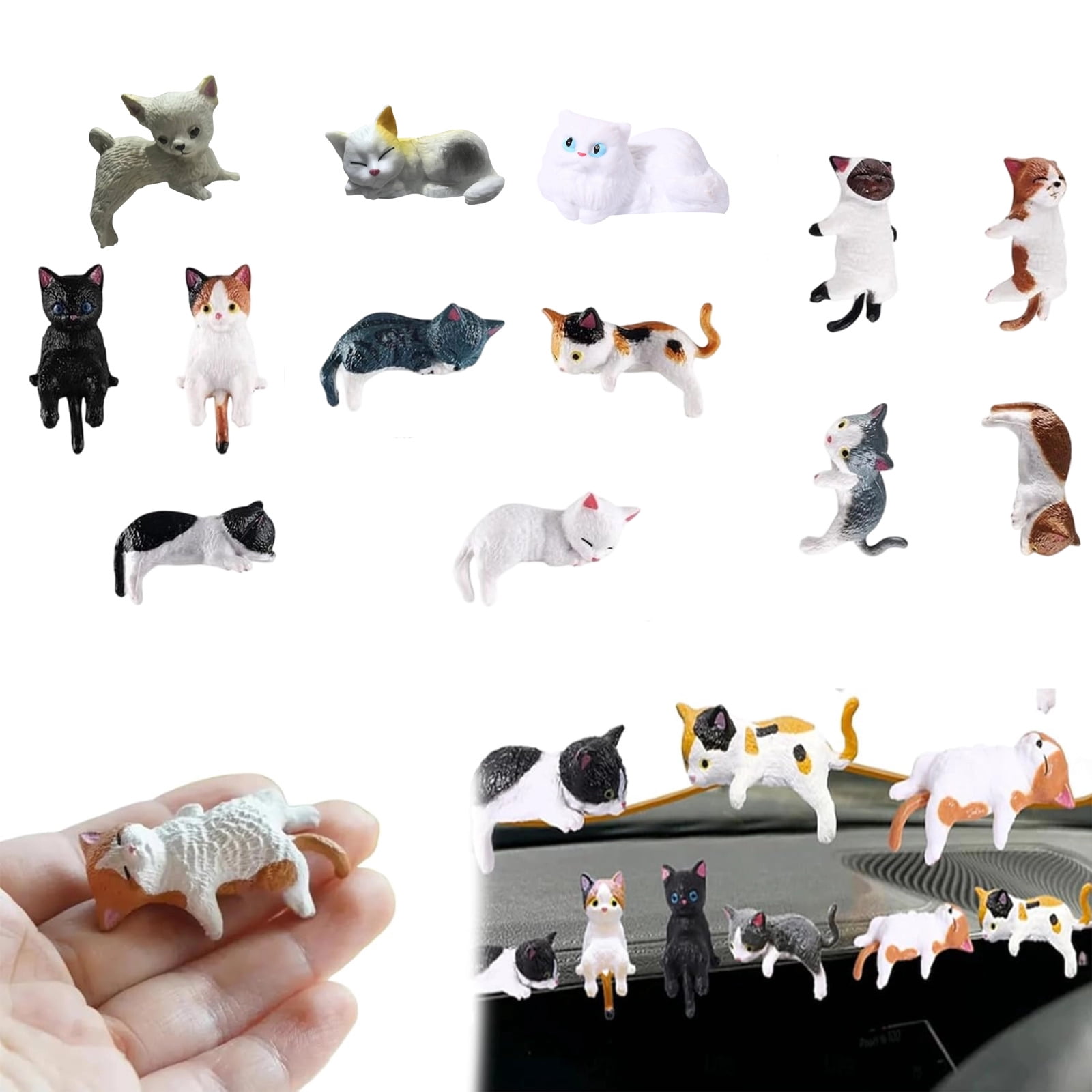 Mini Cat Desk Figurines – Set of 13 Adorable Handcrafted Kittens for ...