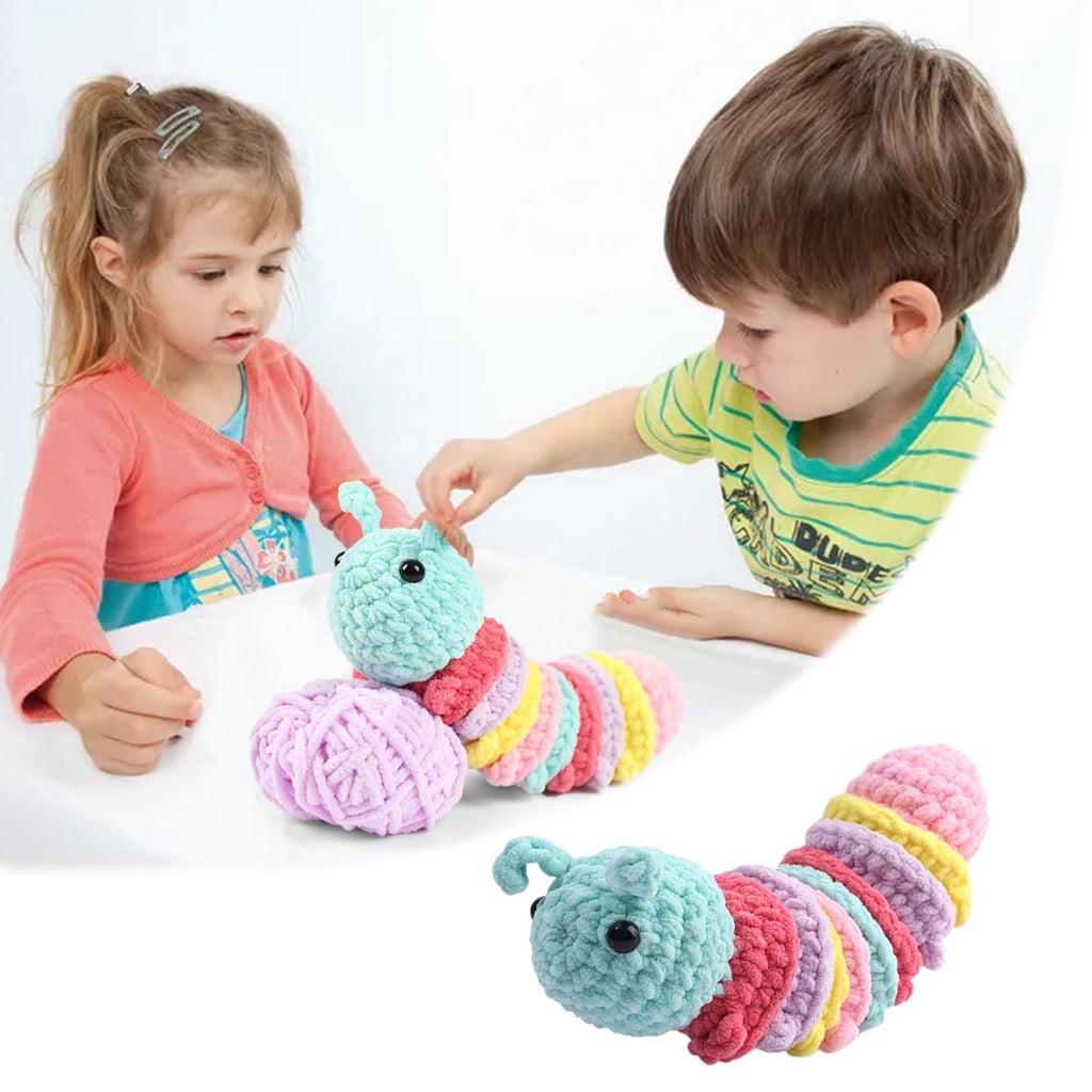 The Mini Cat Erpillar Rainbow Fi Dget Cat Erpillar Crochet Kit Handmade ...