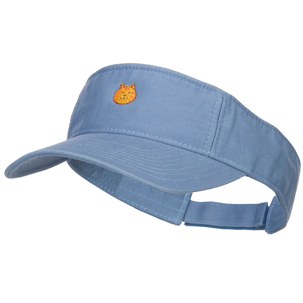 Mini Cat Face Embroidered Cotton Washed Visor - Lt Blue OSFM - Walmart.com