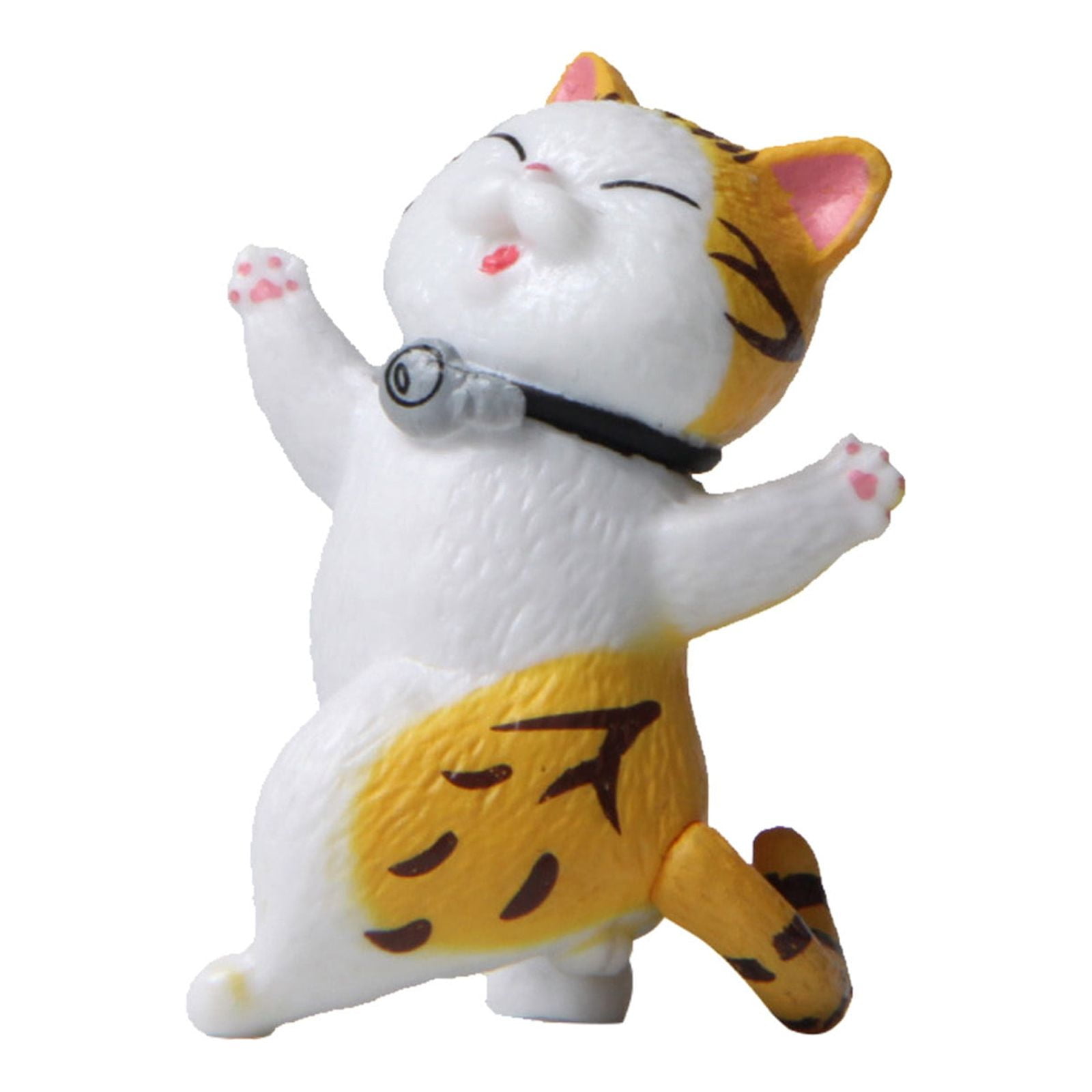 Mini Cat Figurine Desk Decor, Miniature Hand Made Painted Cat Figurine ...