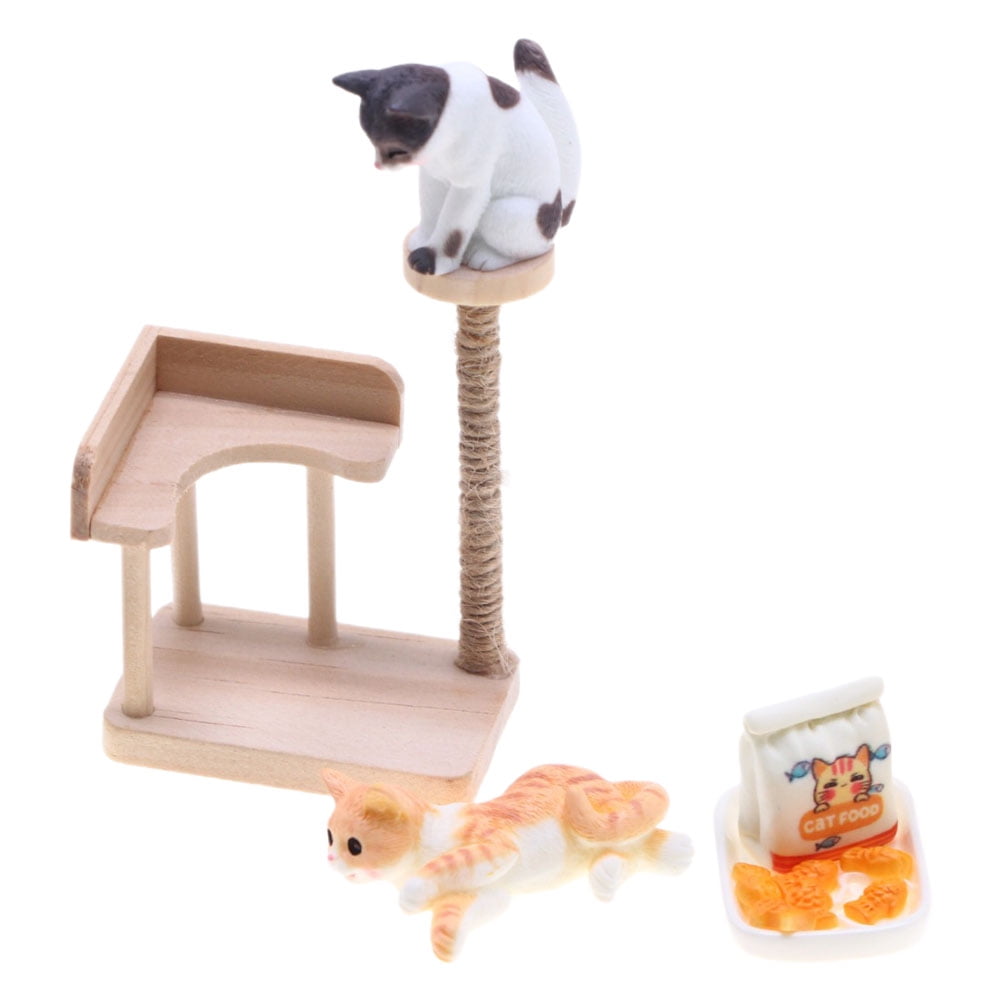 Mini Cat Tower for Dollhouse Holding Figurine Climbing Frame - Walmart.com