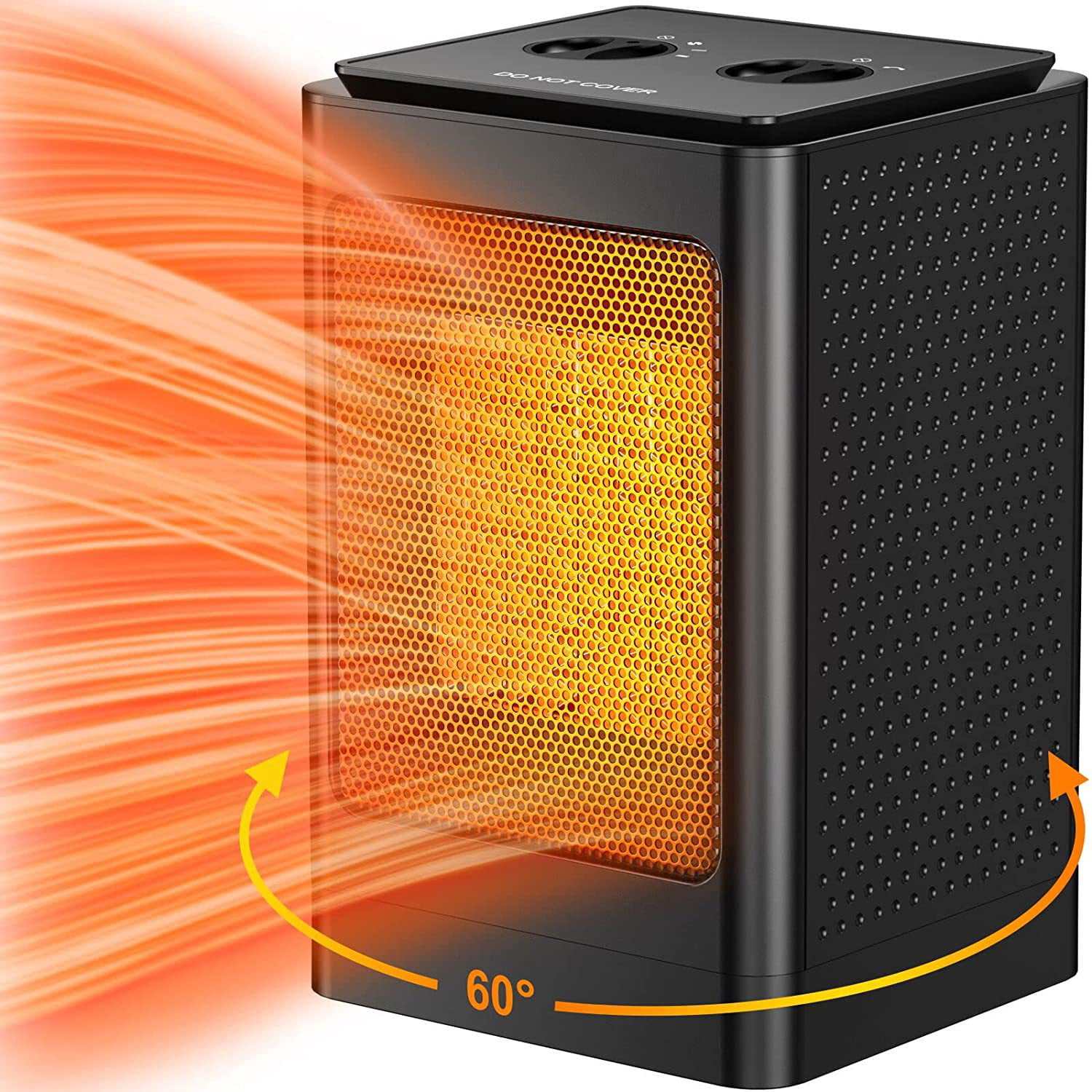 Mini Ceramic Fan Heater Energy Saving with 2s Fast Heating, Tip-Over ...