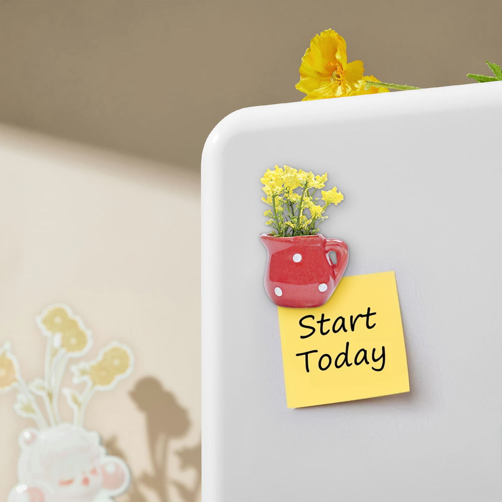 Mini Ceramic Fridge Magnet Stickers - Cute 3D Vase Design, Durable ...