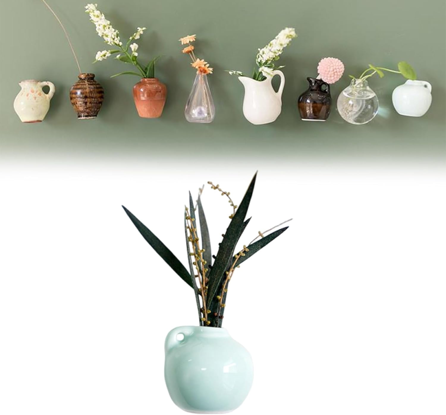 Mini Ceramic Vase Magnets, Creative 3D Flower Vase Magnets for Fridge ...