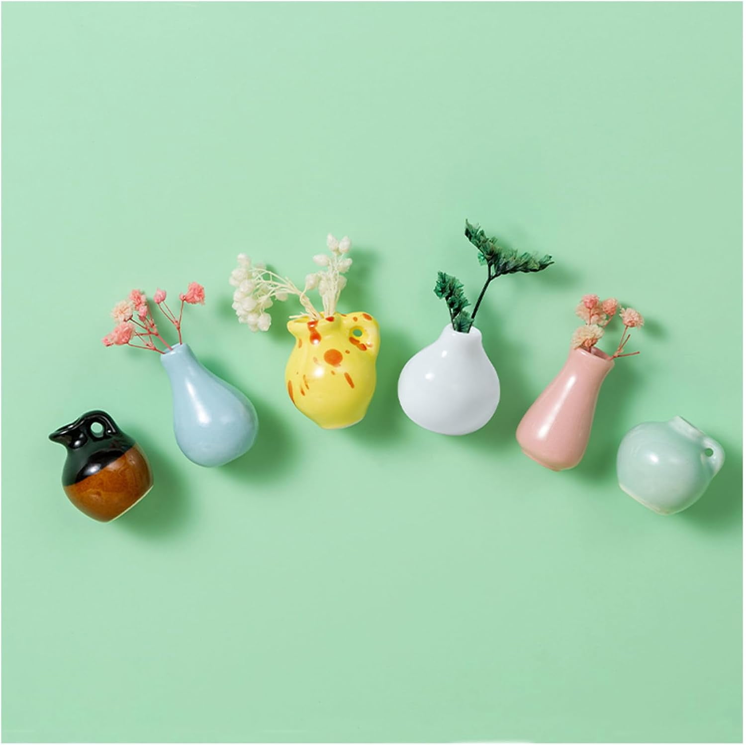 Mini Ceramic Vase Magnets, Creative 3D Flower Vase Magnets for Fridge ...