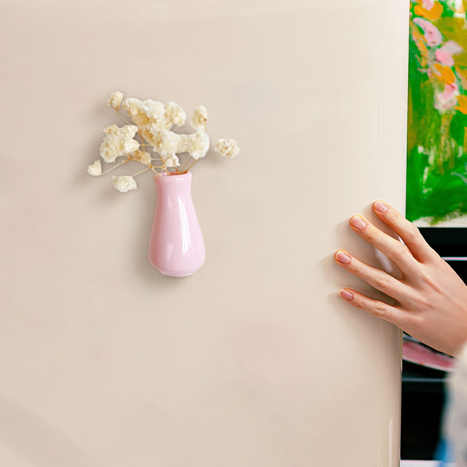 Mini Ceramic Vase Magnets,Creative 3D Flower Vase Magnets for Fridge ...