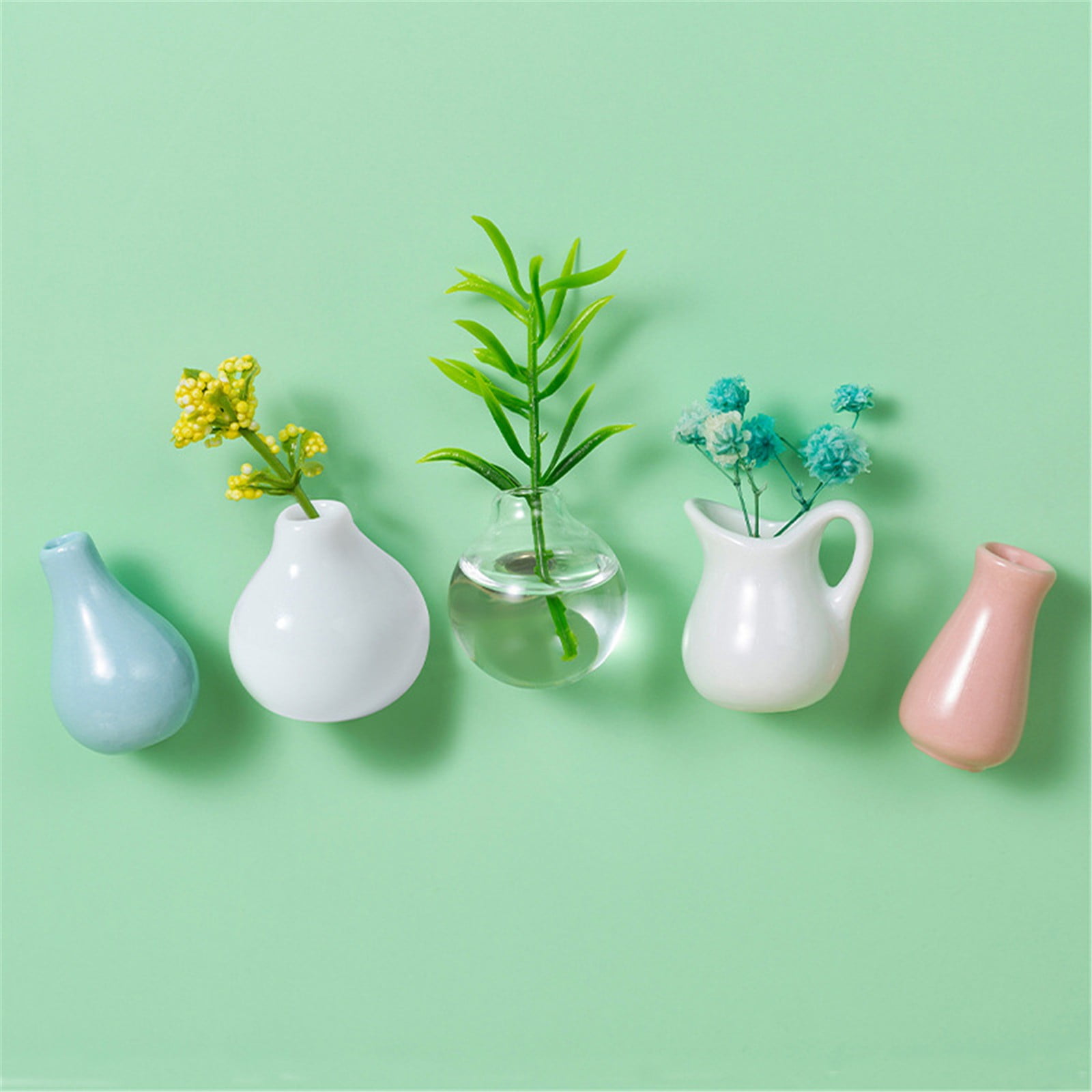 Mini Ceramic Vase Magnets – Set of 5 | Small Fridge Vase Magnets for ...
