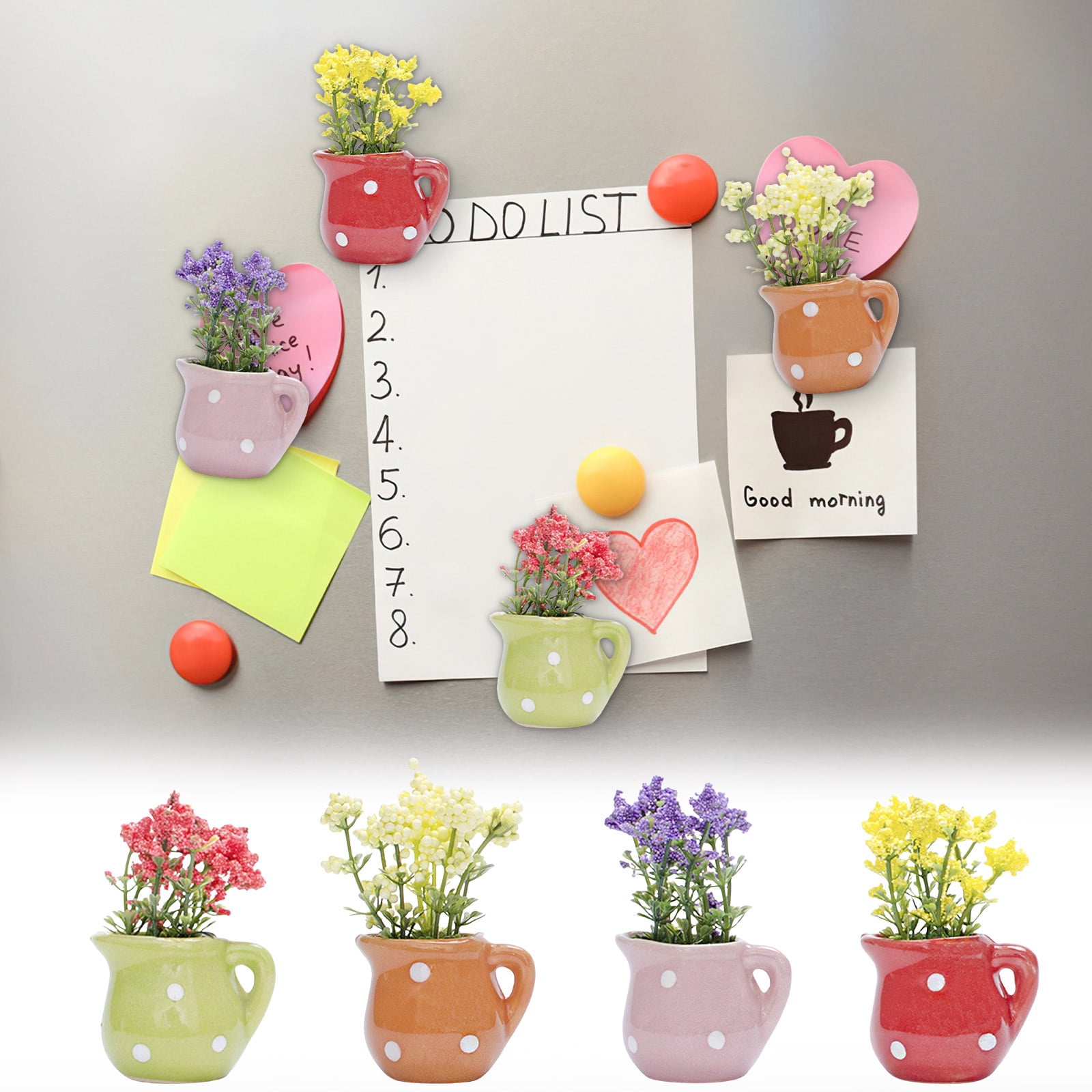 Mini Ceramic Vase Refrigerator Magnet Set | 3D Decorative Fridge ...