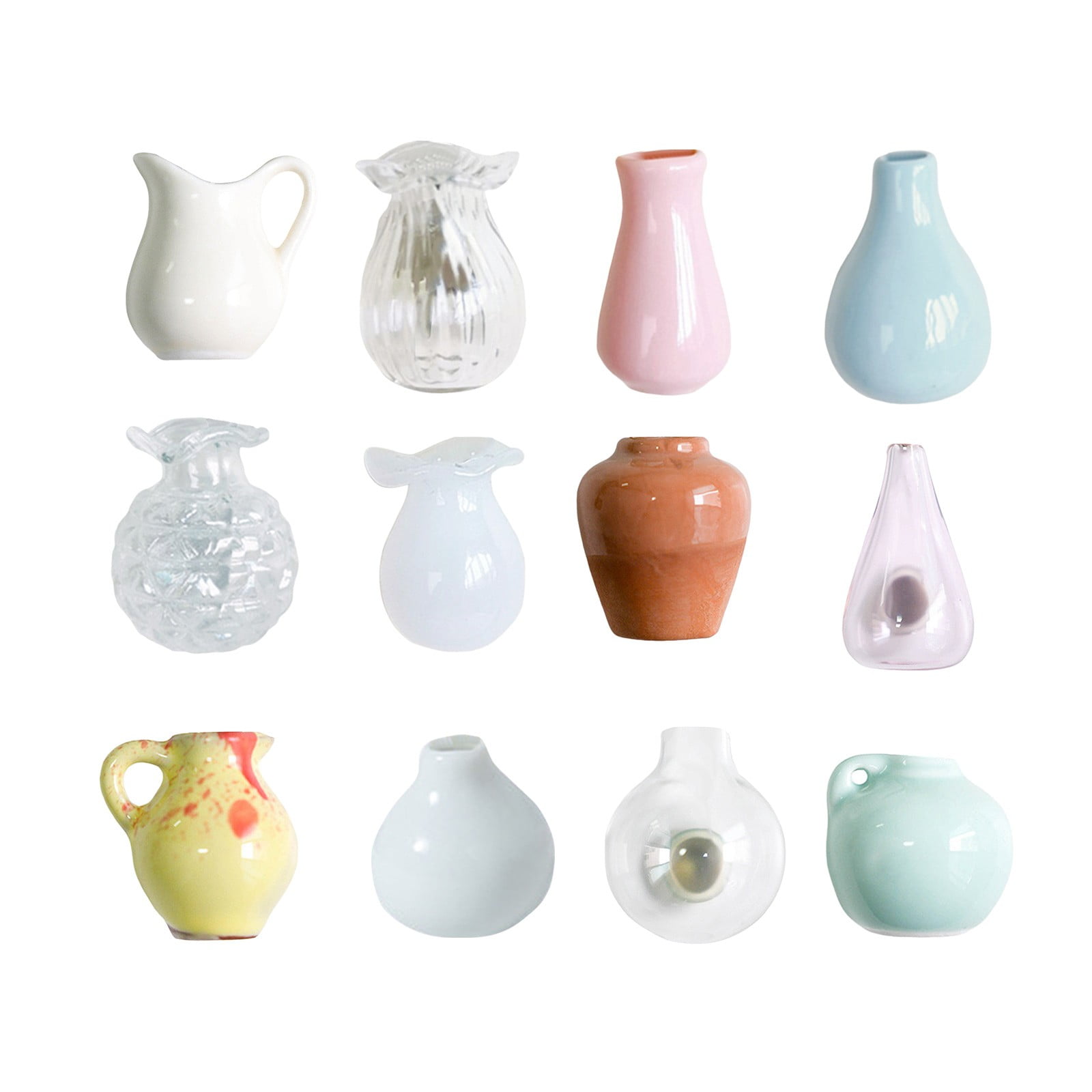 Mini Ceramic Vase refrigerator magnet Tiny 3D Ceramic Flower Pot DIY ...