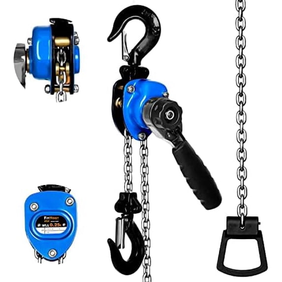Mini Chain Hoist 1/4 ton 550Lbs Capacity 5ft Lift Manual lever chain ...