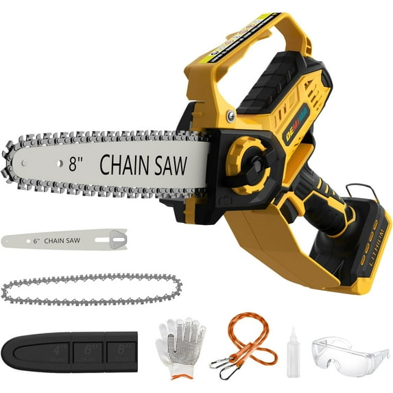Mini Chainsaw for 20V Max Battery, 8-Inch and 6-Inch 2-IN-1 Cordless ...