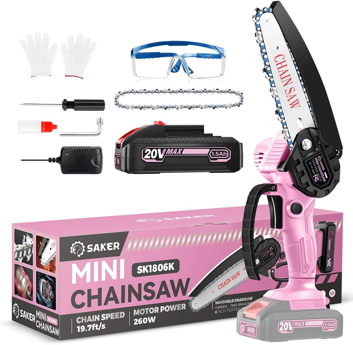 Mini Chainsaw|6 Inch Chainsaws[2025 Upgraded]|Mini Cordless Electric ...