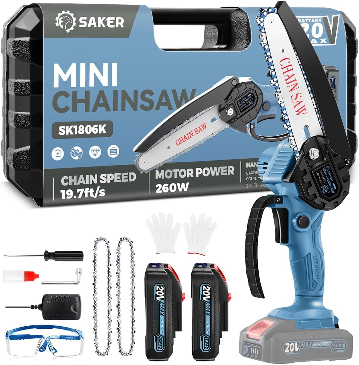 Mini Chainsaw|6 Inch Chainsaws[2025 Upgraded]|Mini Cordless Electric ...