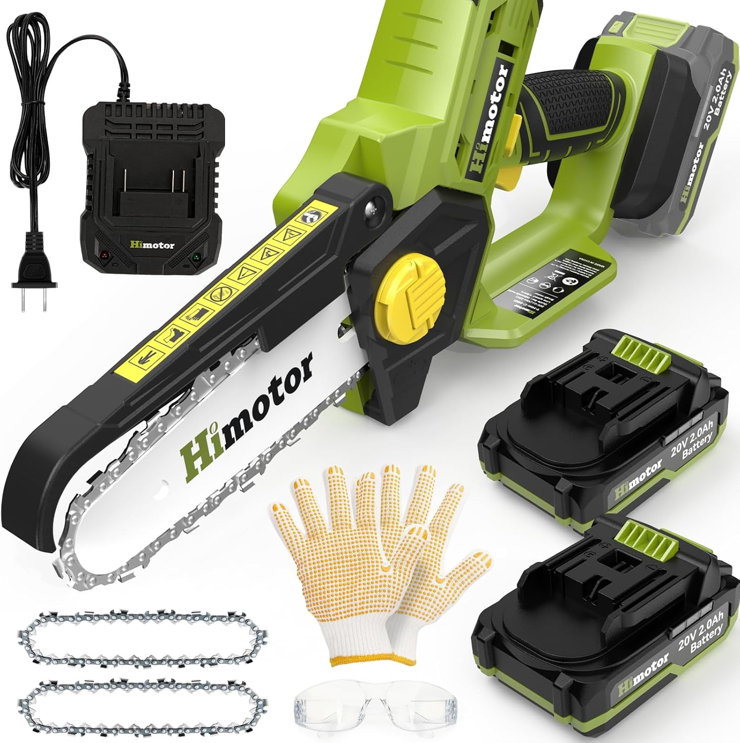Mini Chainsaw 6 Inch, Cordless Electric Chainsaw with 2 Battery Packs ...