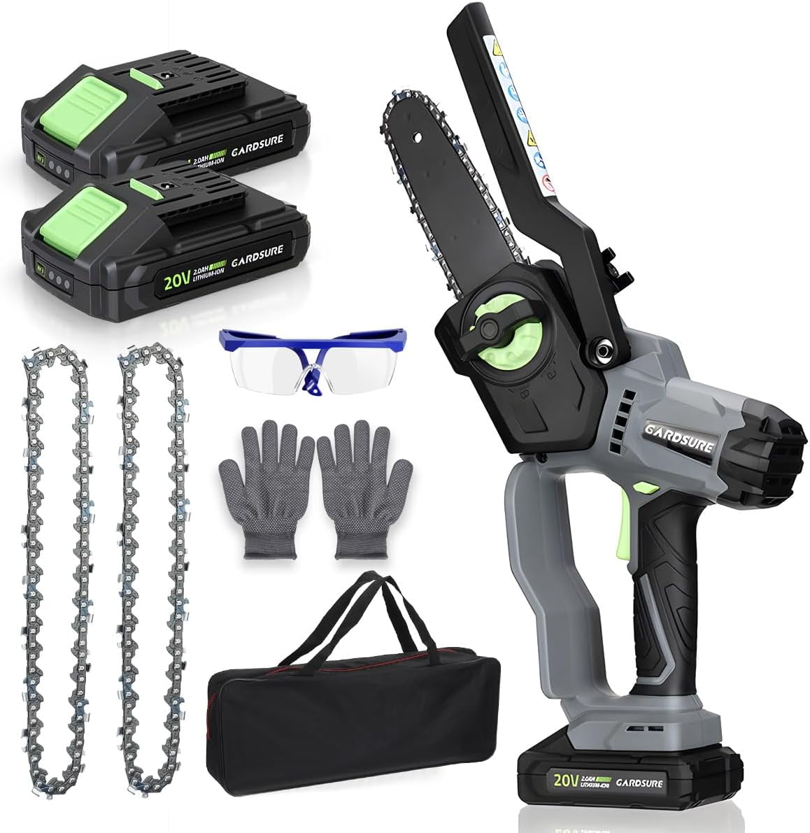 Mini Chainsaw 6 Inch Portable Cordless, 20V Brushless Battery Powered ...