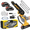 Mini Chainsaw 6-Inch with 2 Battery Powered Mini Electric Chain Saws ...