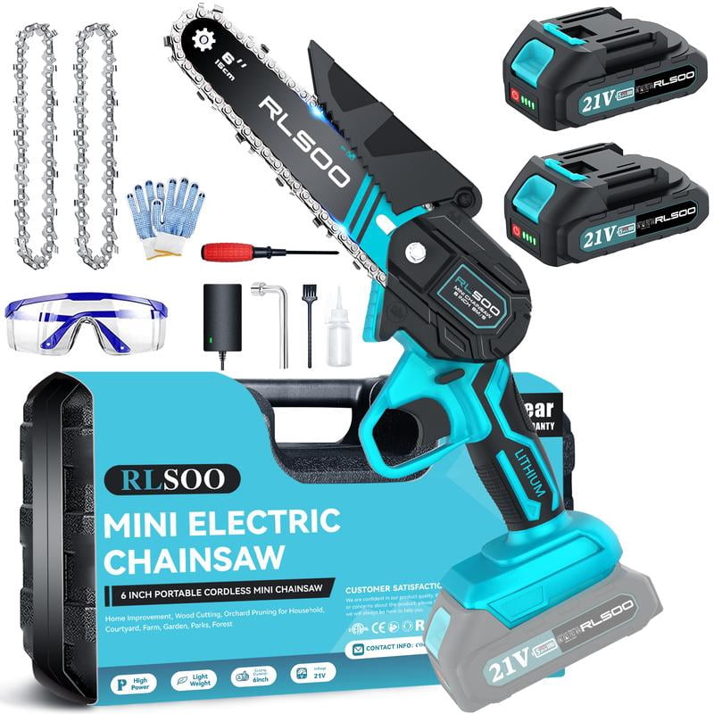 Mini Chainsaw 6 Inch with Safety Lock, Portable Battery Powered ...