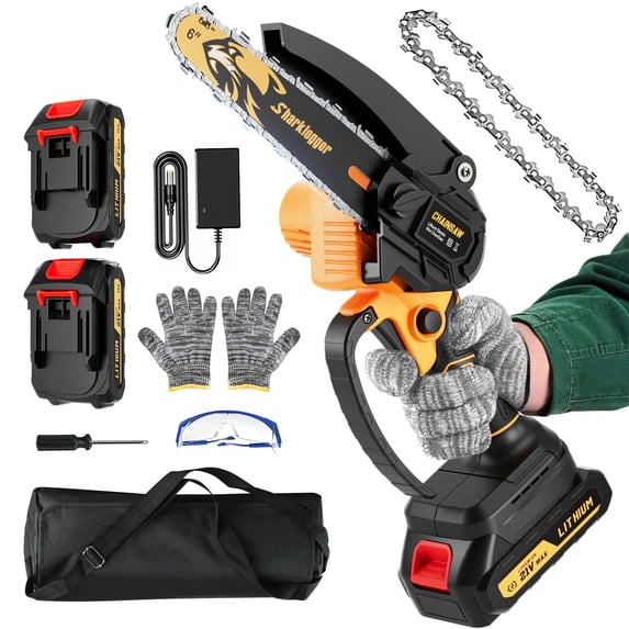 Mini Chainsaw, 6-inch Cordless Electric Small Chainsaws, Portable ...