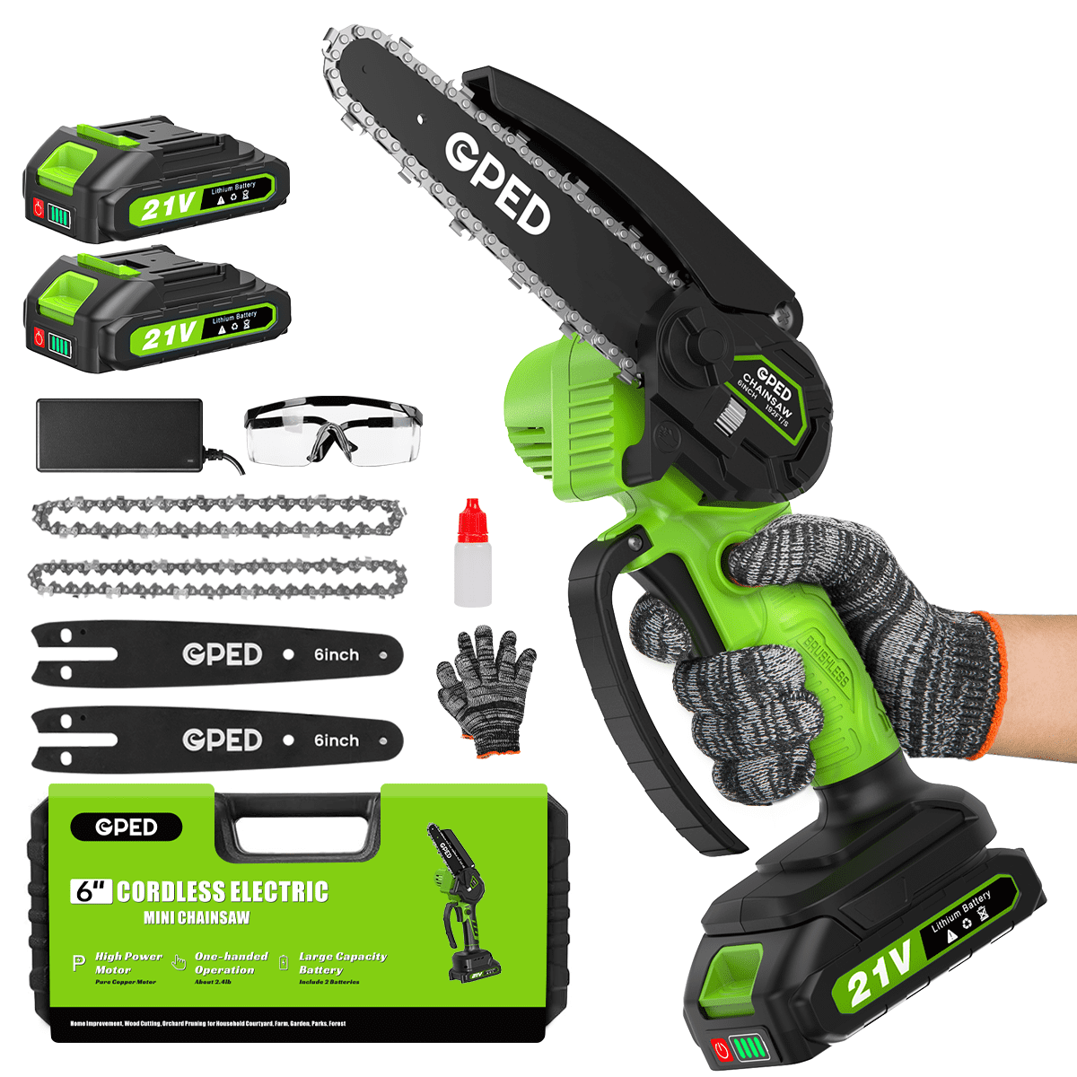 Mini Chainsaw, 6 inch Portable Electric Chainsaw Cordless, Handheld ...