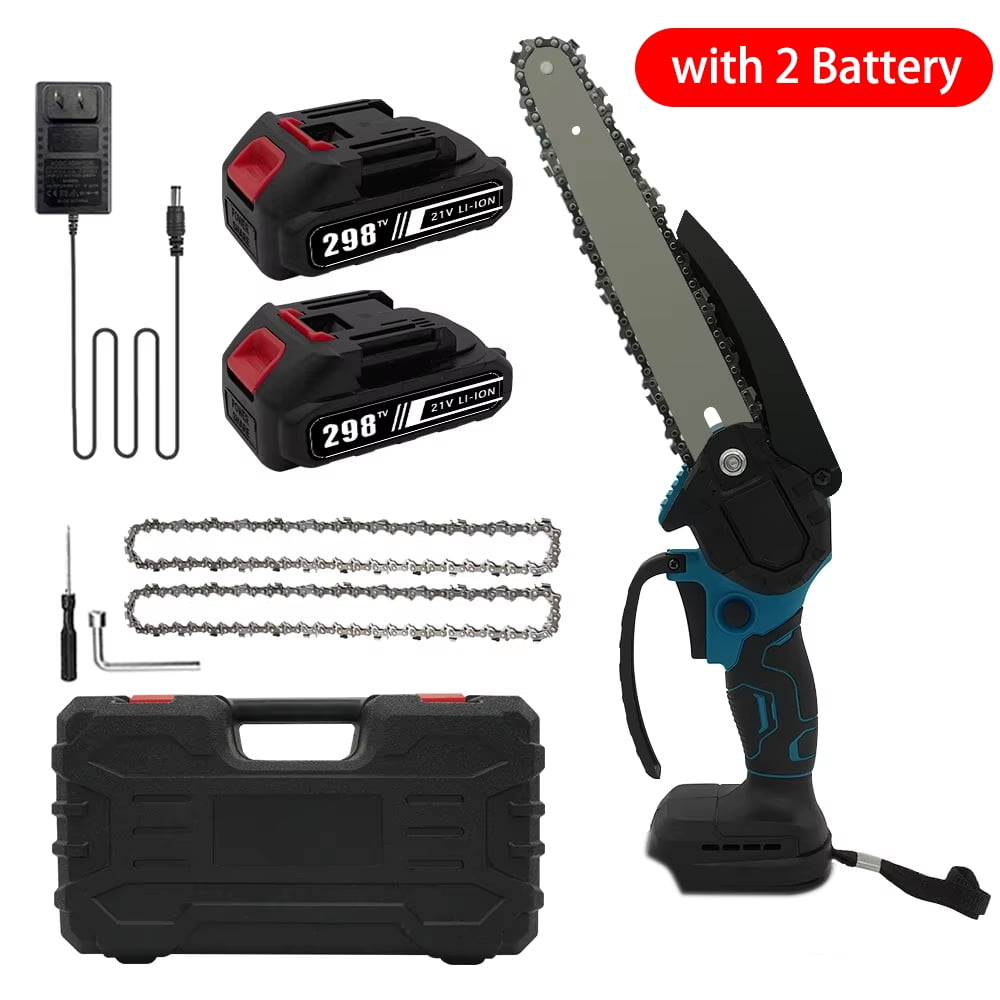 Mini Chainsaw 6In Cordless Woodworking Handheld Garden Wood Logging ...