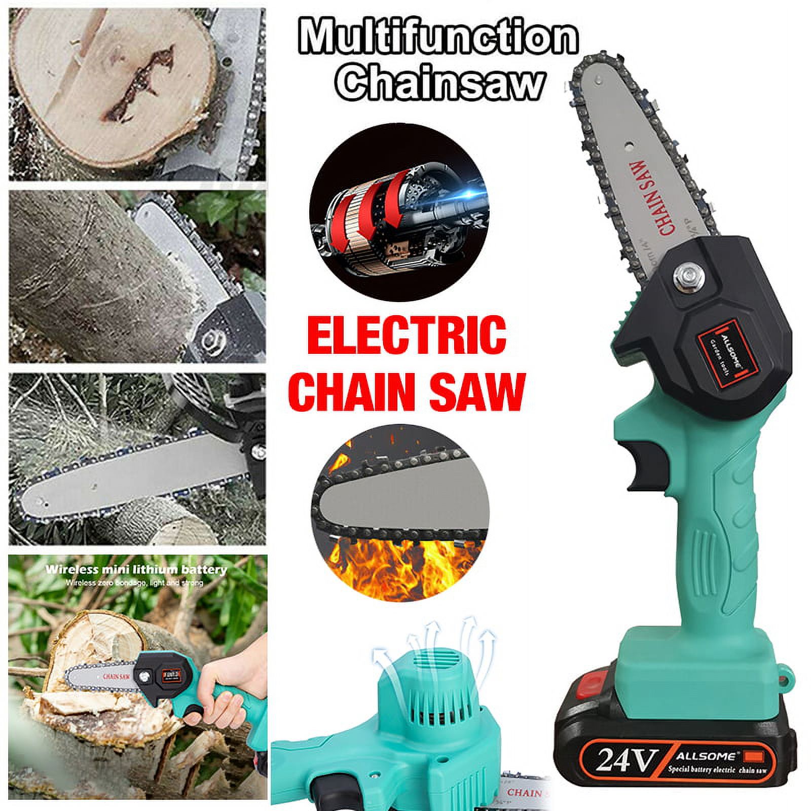 Mini One-Hand Saw Woodworking Electric ChainSaw Wood Cutter Cordless ...