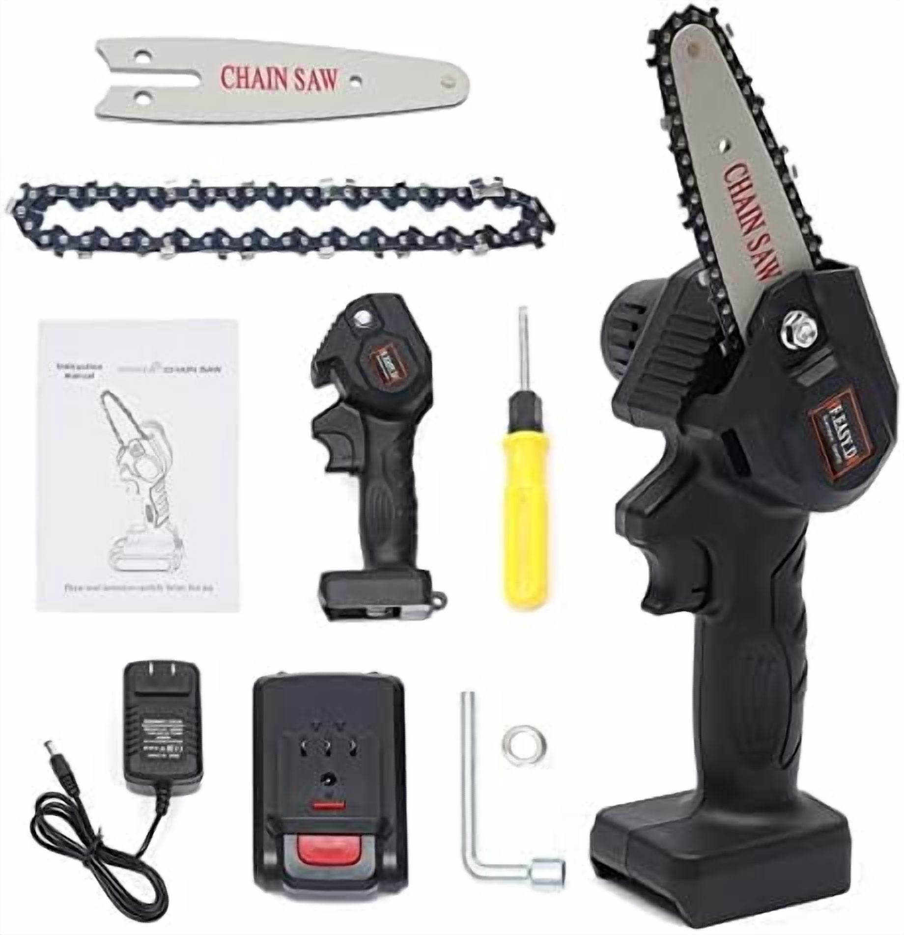 Mini Chainsaw Cordless - 4-Inch Power Chain Saws - Portable Handheld ...