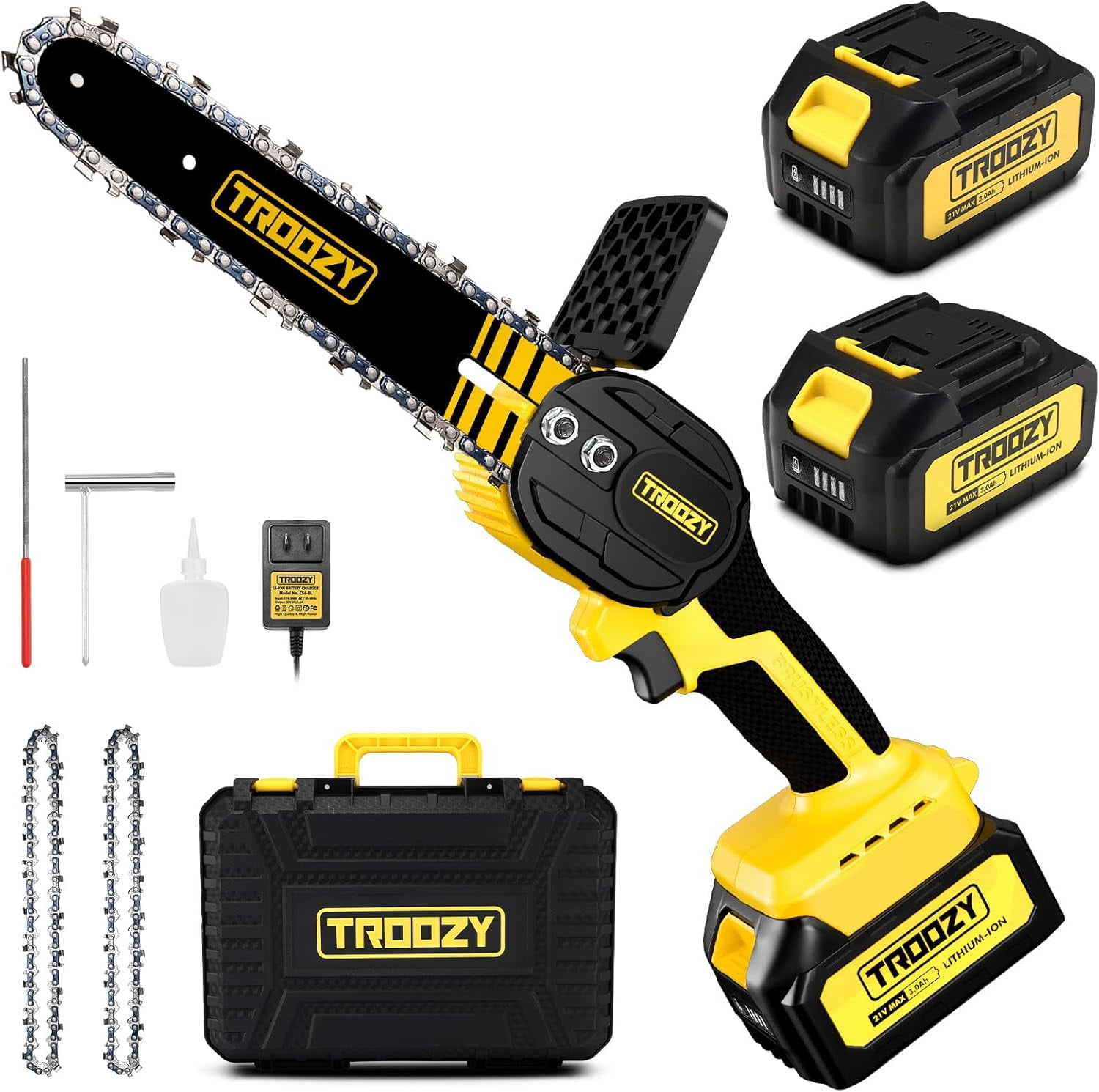 Mini Chainsaw Cordless 6 Inch 3000mAh Battery Powered Electric ...
