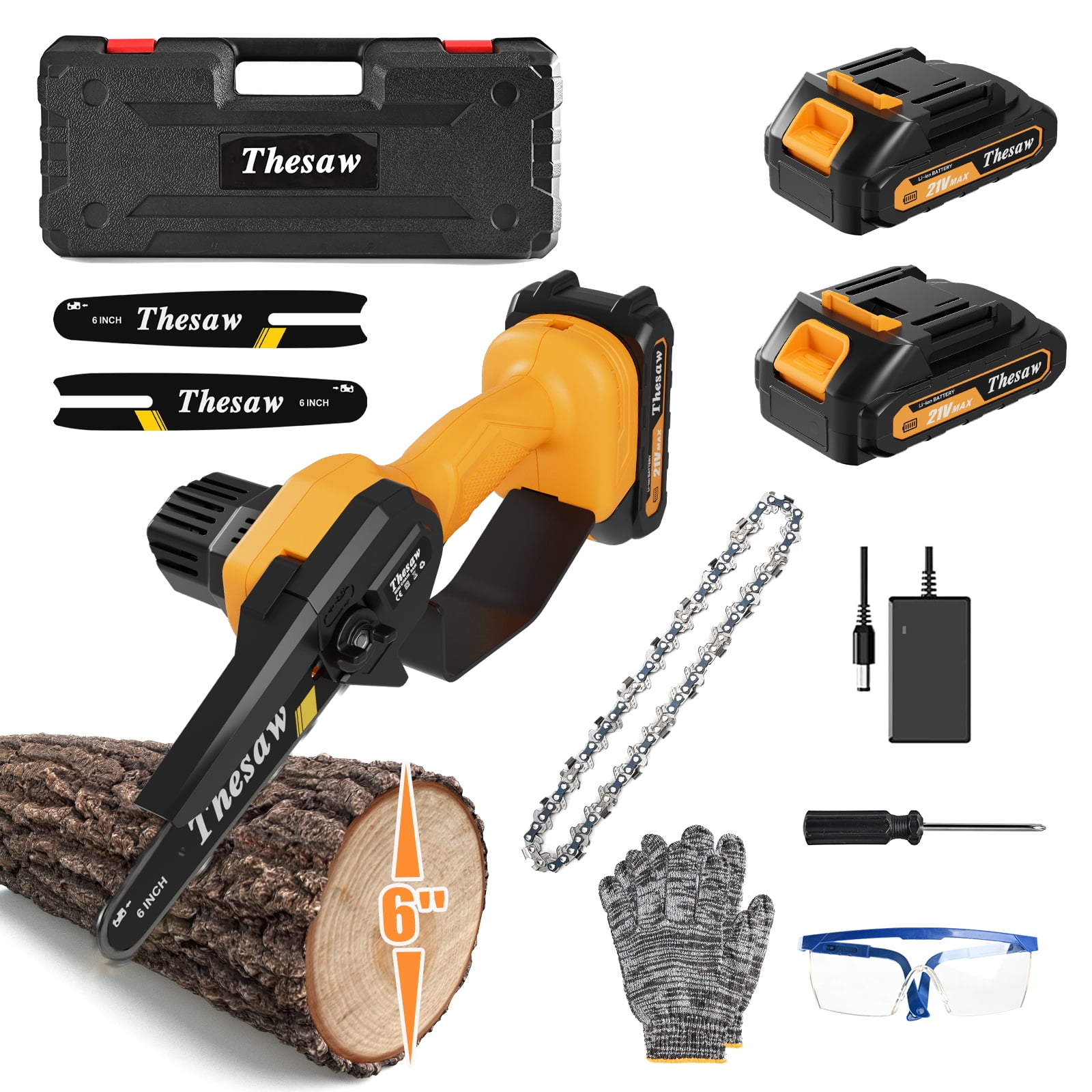 DEREAL 6 Inch Portable Electric Chainsaw, 20V Battery Powered One-Hand ...