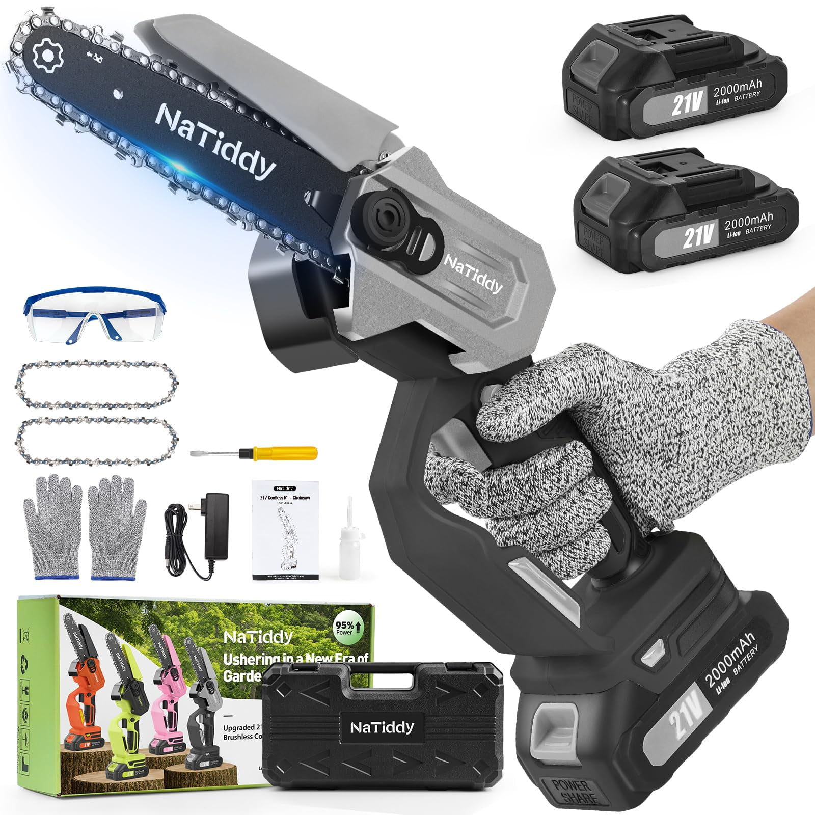 Mini Chainsaw Cordless 6 Inch Small Chain Saw, Strong Motor Brushless ...