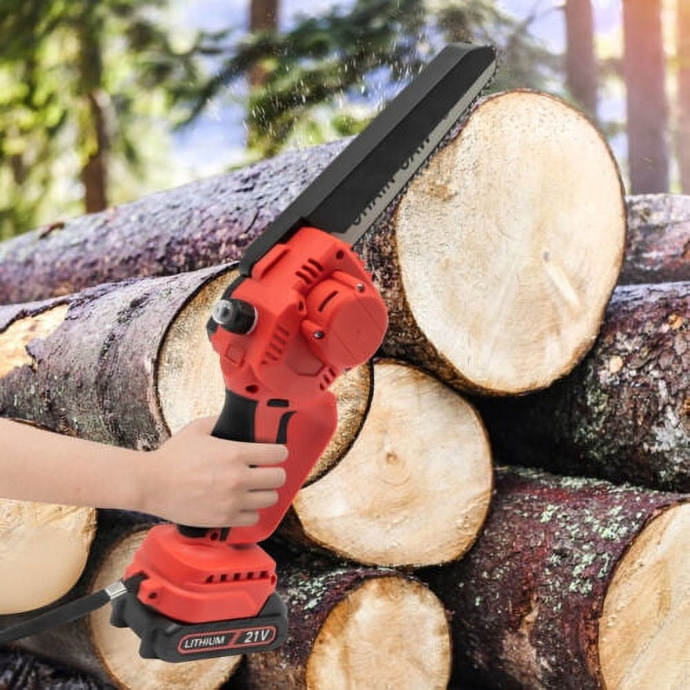 Handheld 8" Mini One-Hand Chainsaw Electric Cordless Chain Saw Wood ...