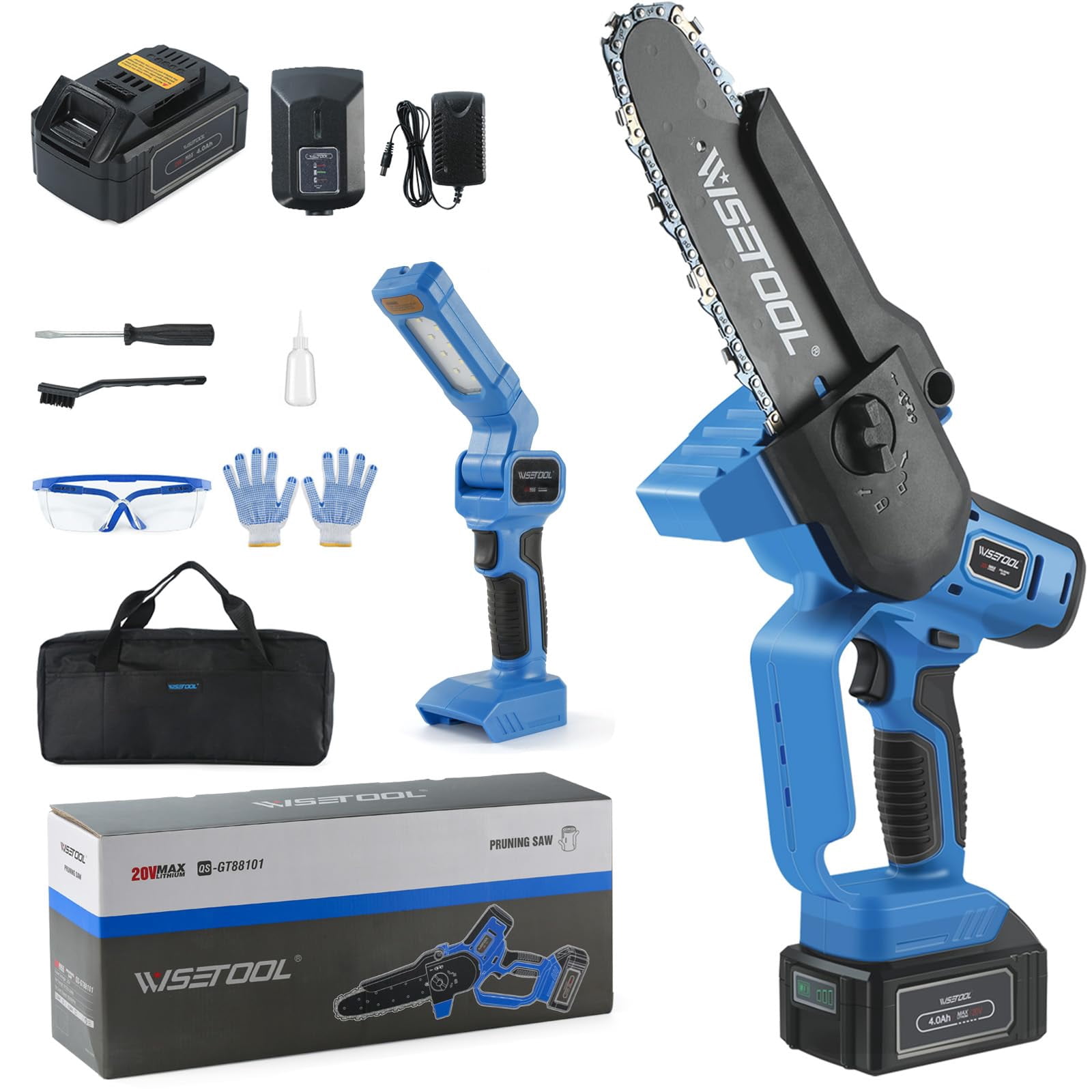 Mini Chainsaw Cordless 8 Inch Electric Chain Saw, with Security Lock ...