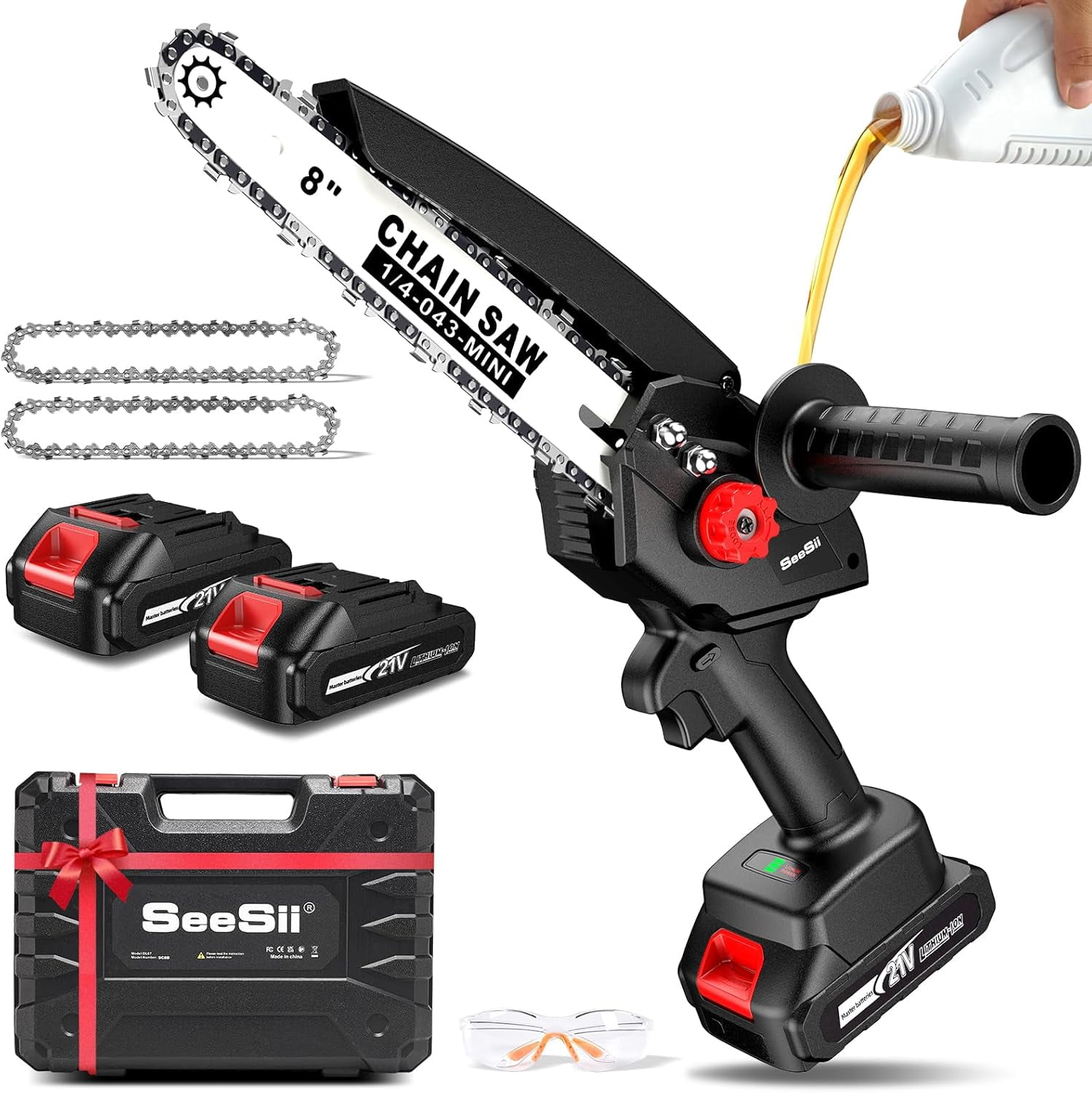 Mini Chainsaw Cordless 8 inch: Electric Chainsaw Battery Powered ...