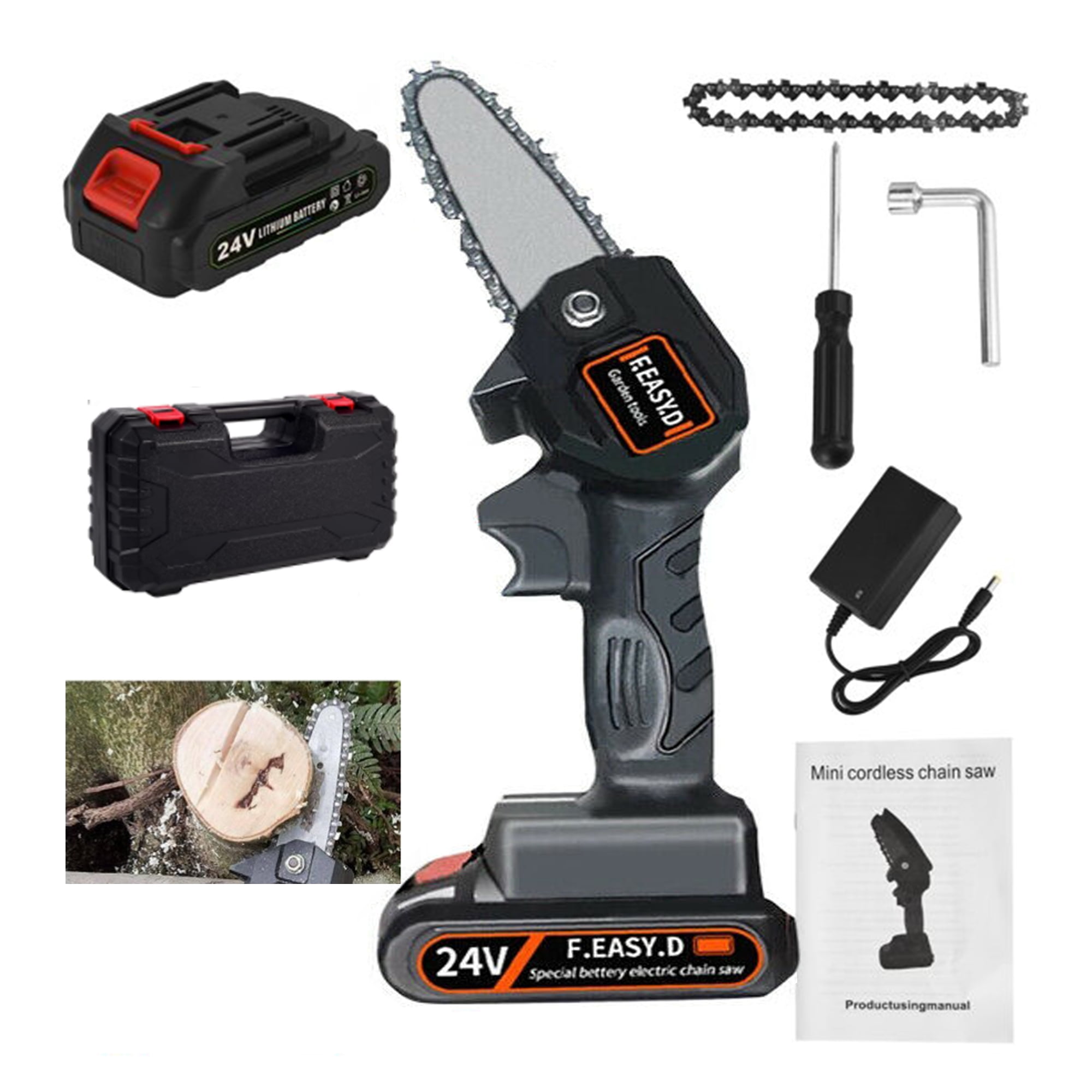 LELINTA Portable Electric Powered Mini Chain Saw - One-Hand Saw ...