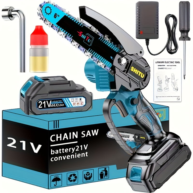 Mini Chainsaw Cordless, Lightweight & Portable Handheld Electric Tree ...